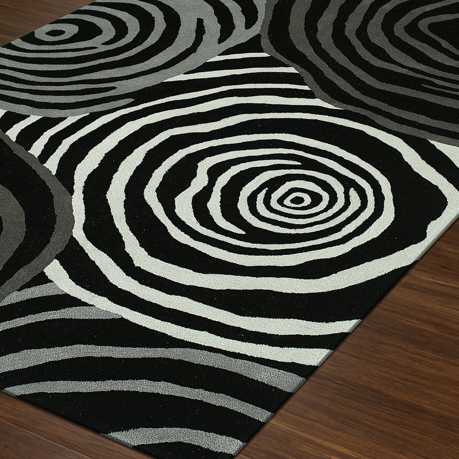 Zenith // Bold Geometric // Night + Grey Area Rug (5' x 7'6) - Dalyn ...