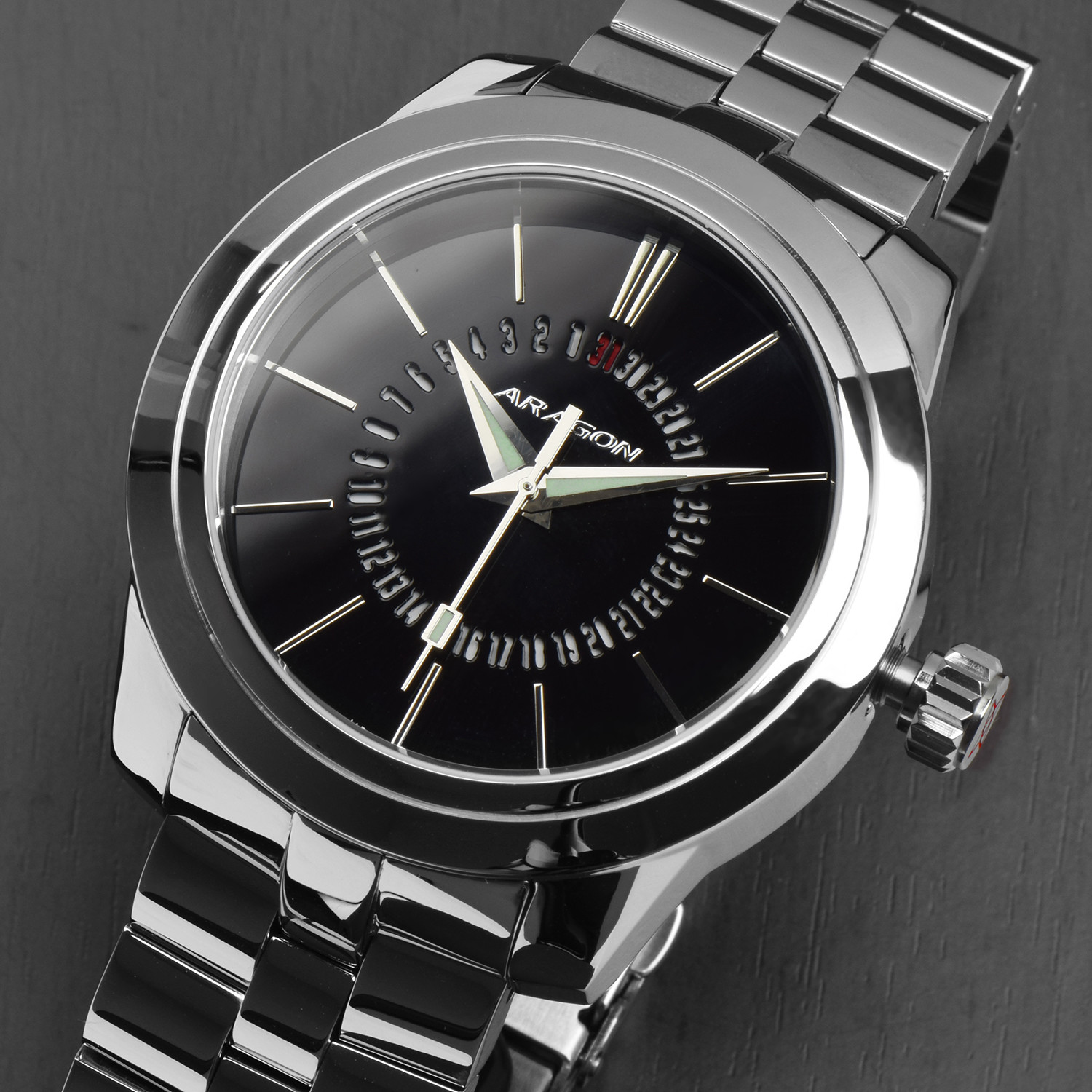 Aragon Radius Red Date Quartz // A127BLK - Aragon - Touch of Modern