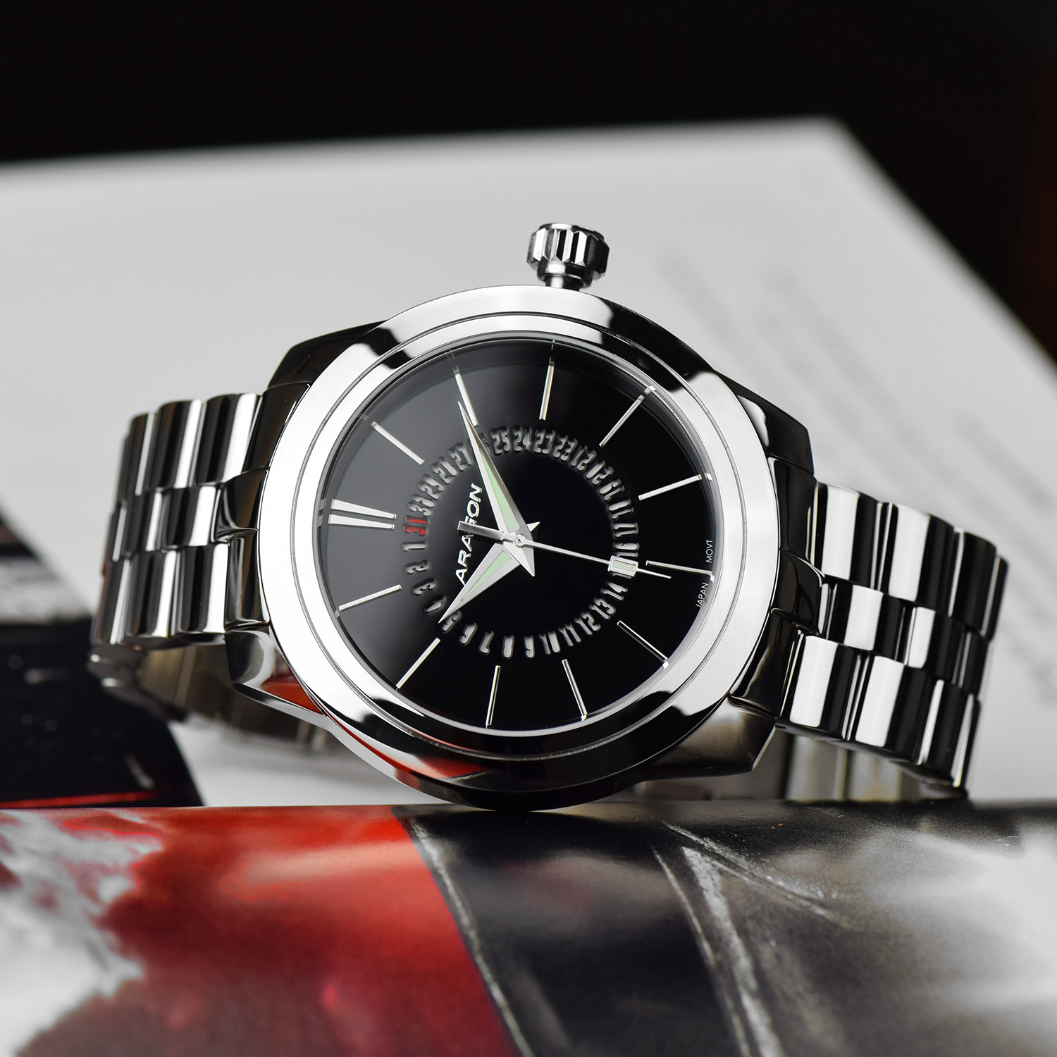 Aragon Radius Red Date Quartz // A127BLK - Aragon - Touch of Modern