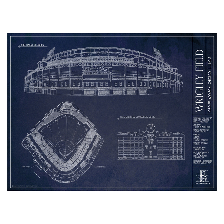 Ballpark Blueprints - Hand-rendered Stadium Wall Art - Touch of Modern