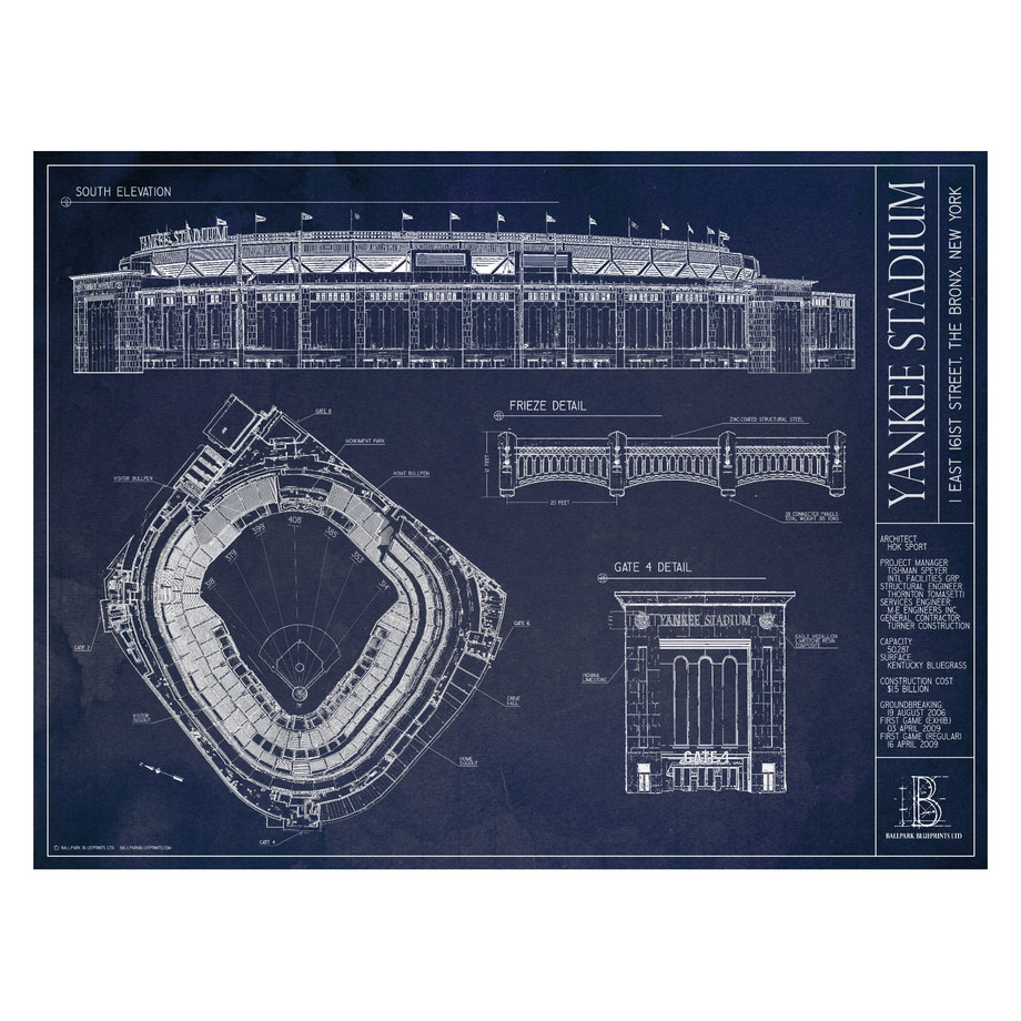 Ballpark Blueprints - Hand-rendered Stadium Wall Art - Touch of Modern
