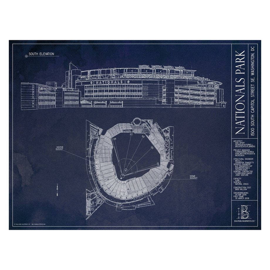 Ballpark Blueprints - Hand-rendered Stadium Wall Art - Touch of Modern