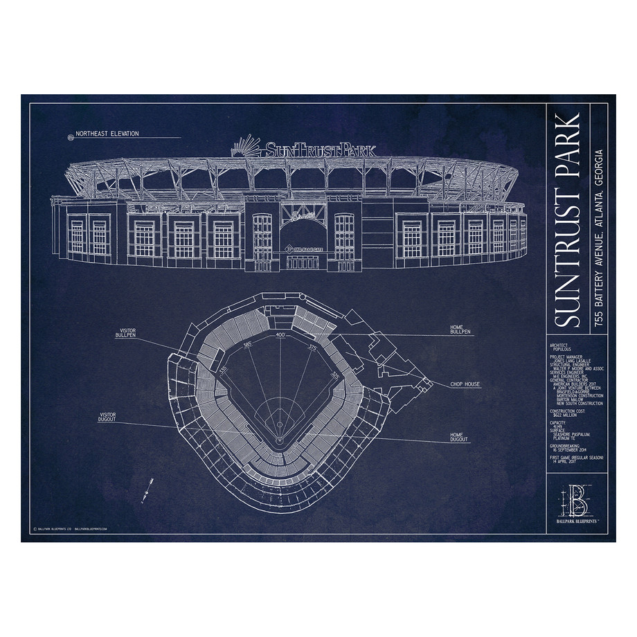 Ballpark Blueprints - Hand-rendered Stadium Wall Art - Touch of Modern