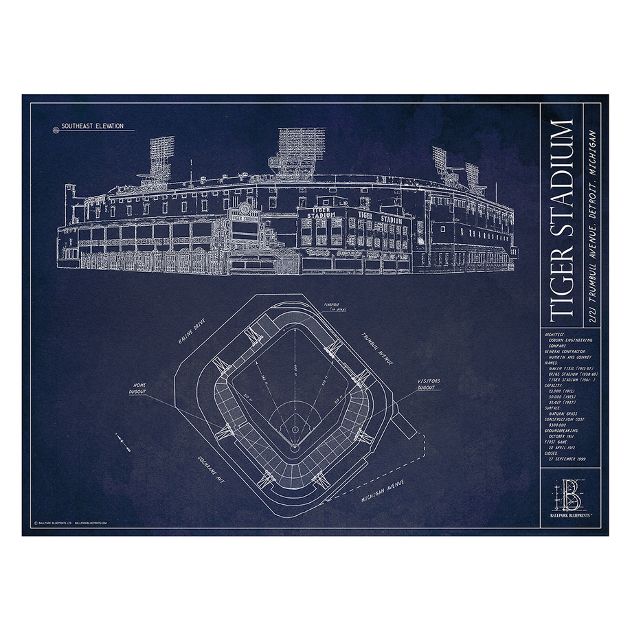 Ballpark Blueprints - Hand-rendered Stadium Wall Art - Touch of Modern