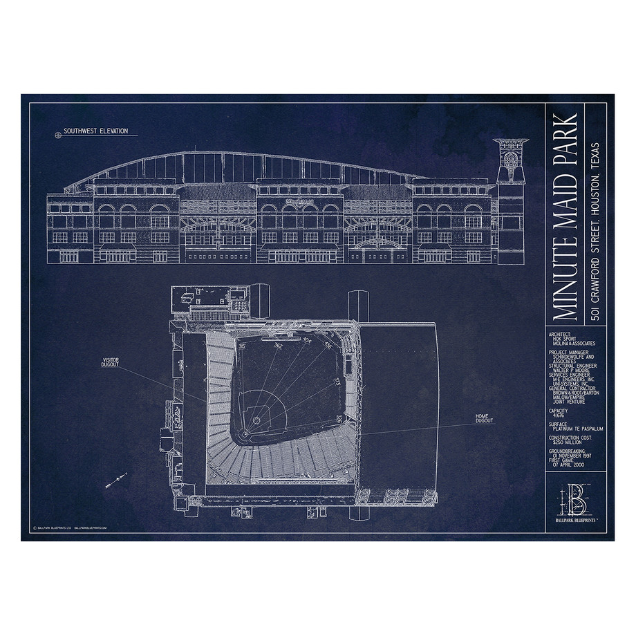 Ballpark Blueprints - Hand-rendered Stadium Wall Art - Touch of Modern