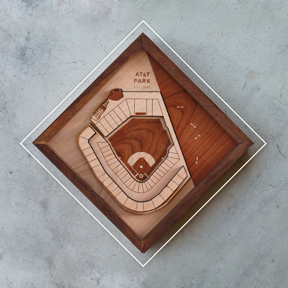 Stadium Graph - Laser Cut Wooden Baseball Displays - Touch of Modern