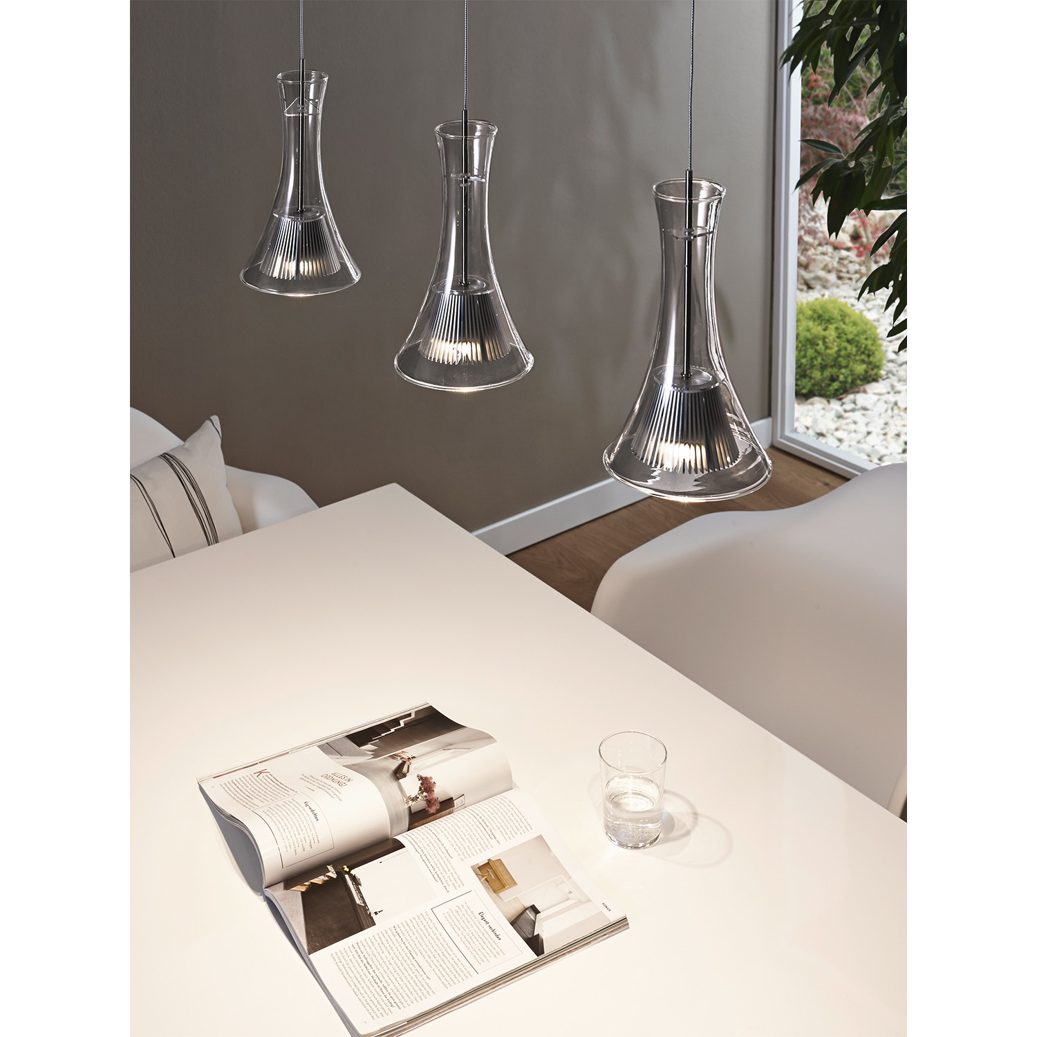LED Multi Light Linear Pendant + Smoked Glass - EGLO - Touch of Modern