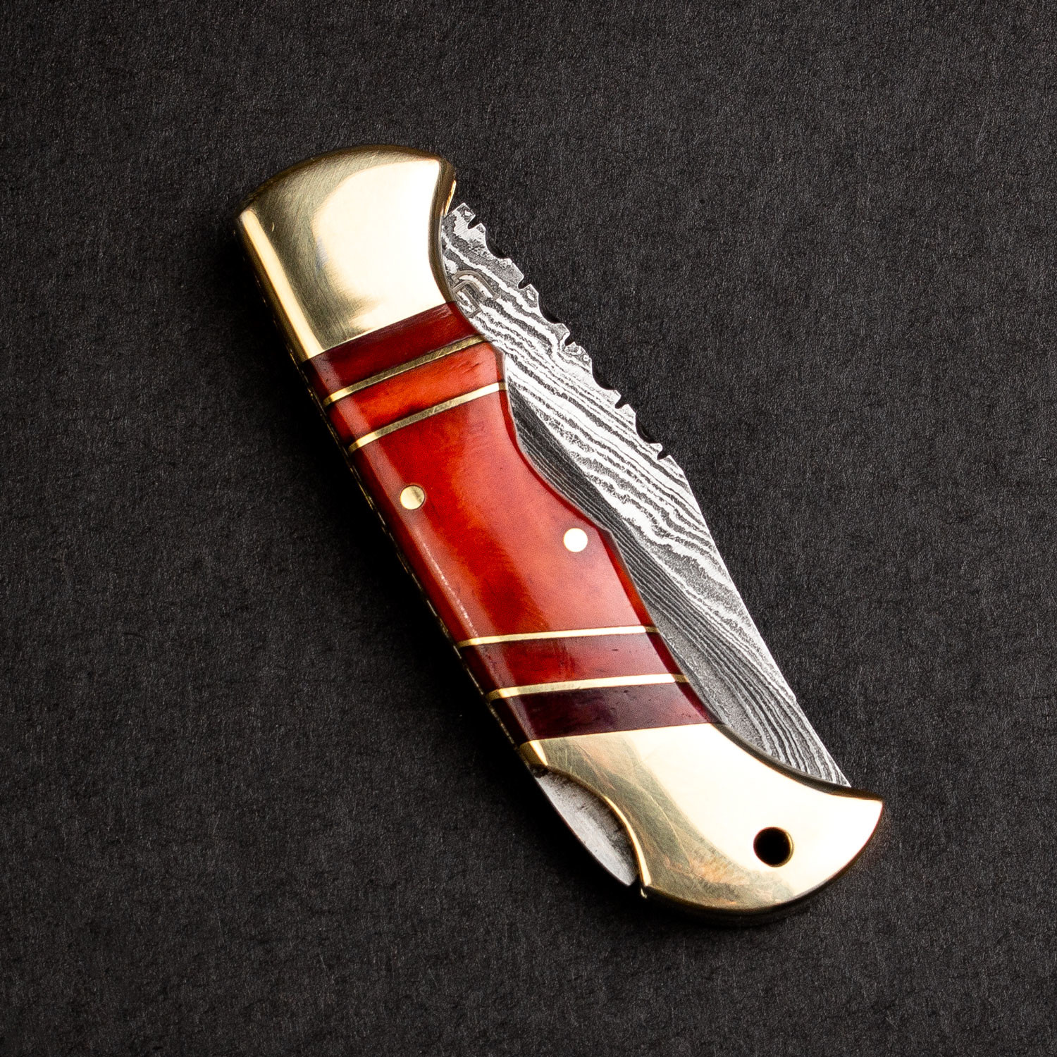 Hemingway Handmade Damascus Steel Pocket Knife - Forseti Knives - Touch ...