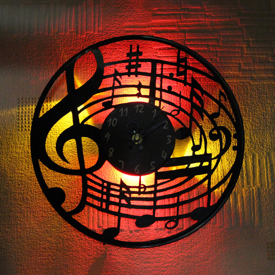VinylRecordLights - LED Clocks Made From Vinyl Records - Touch of Modern