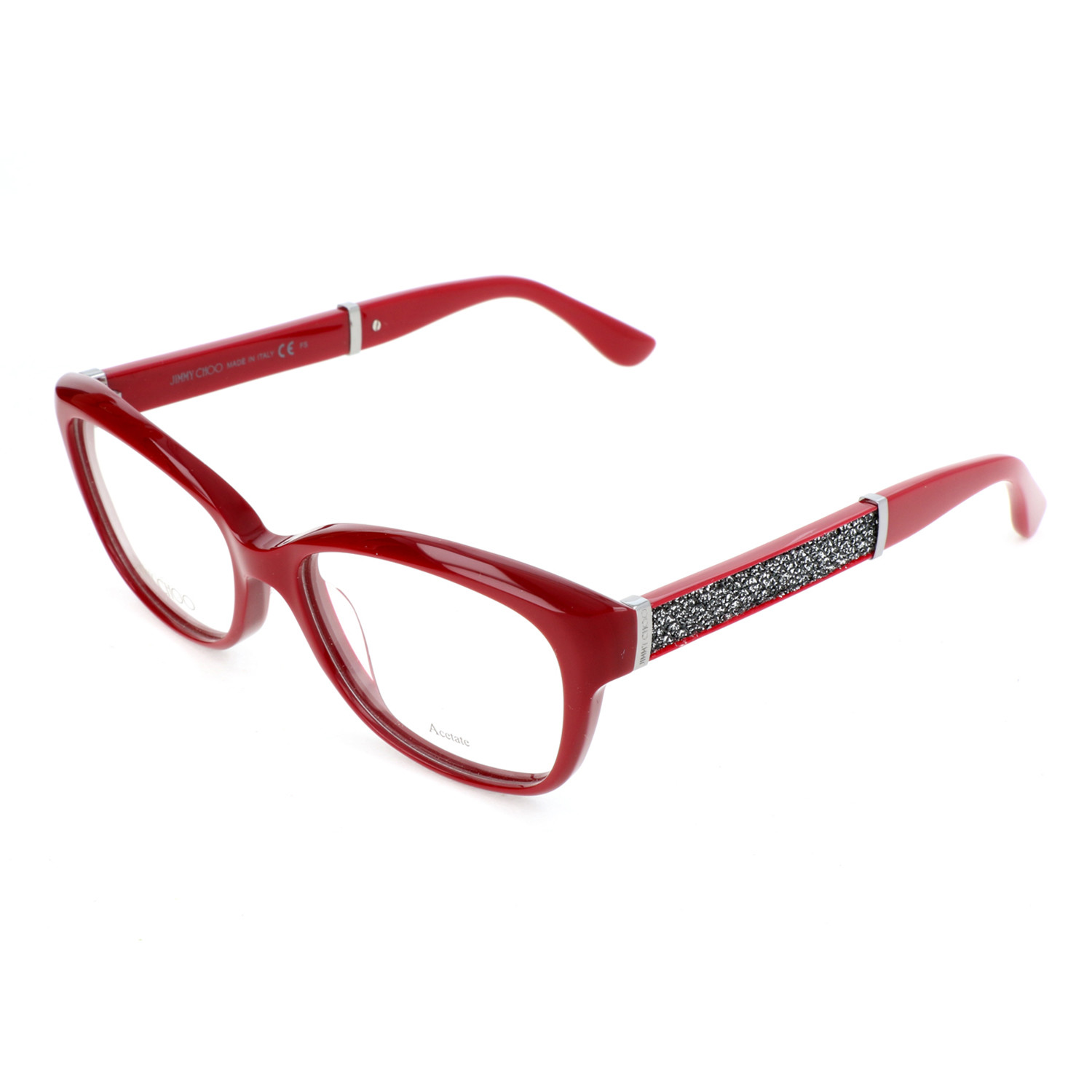 Jc178 19y Optical Frames Burgundy Glitter Burgundy Jimmy Choo