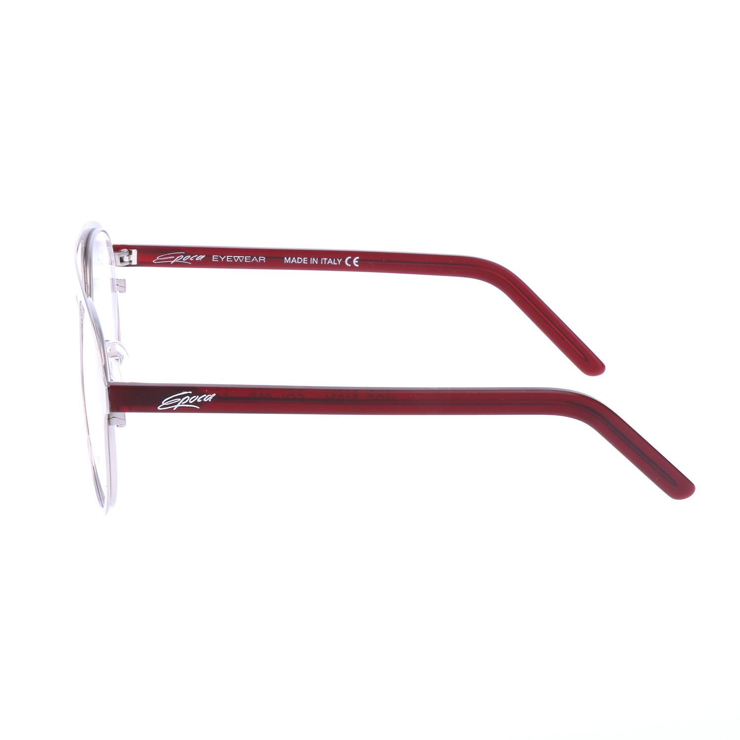Unisex E1036 Optical Frames // Matte Palladium + Burgundy Temple ...