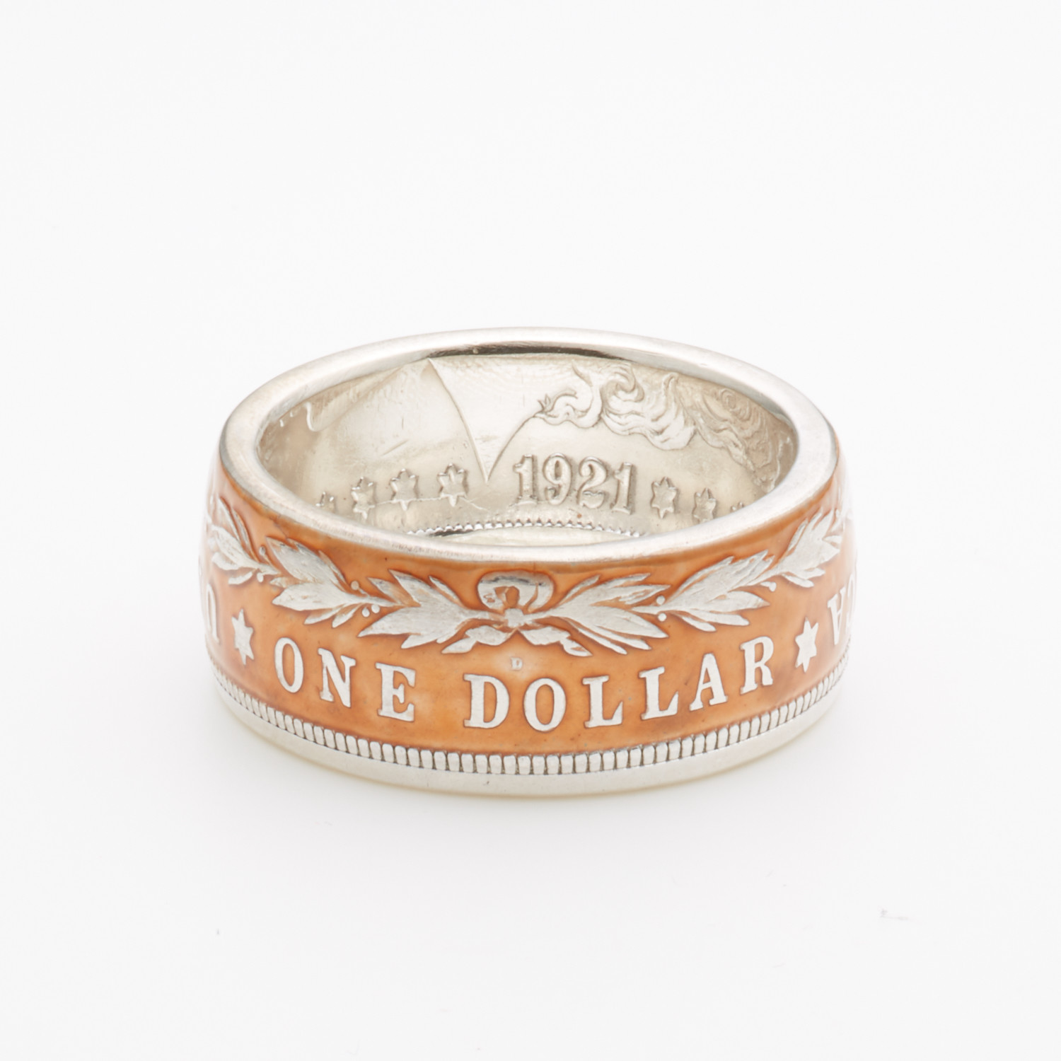 Powder Coated Morgan Silver Dollar Coin Ring // Copper (Size 10 ...