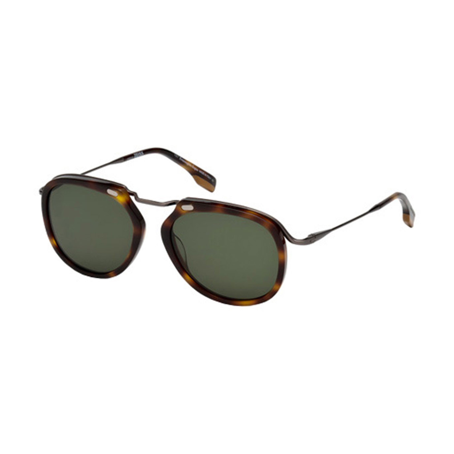 Mens Ez0107 Sunglasses Dark Havana Green Zegna Touch Of Modern