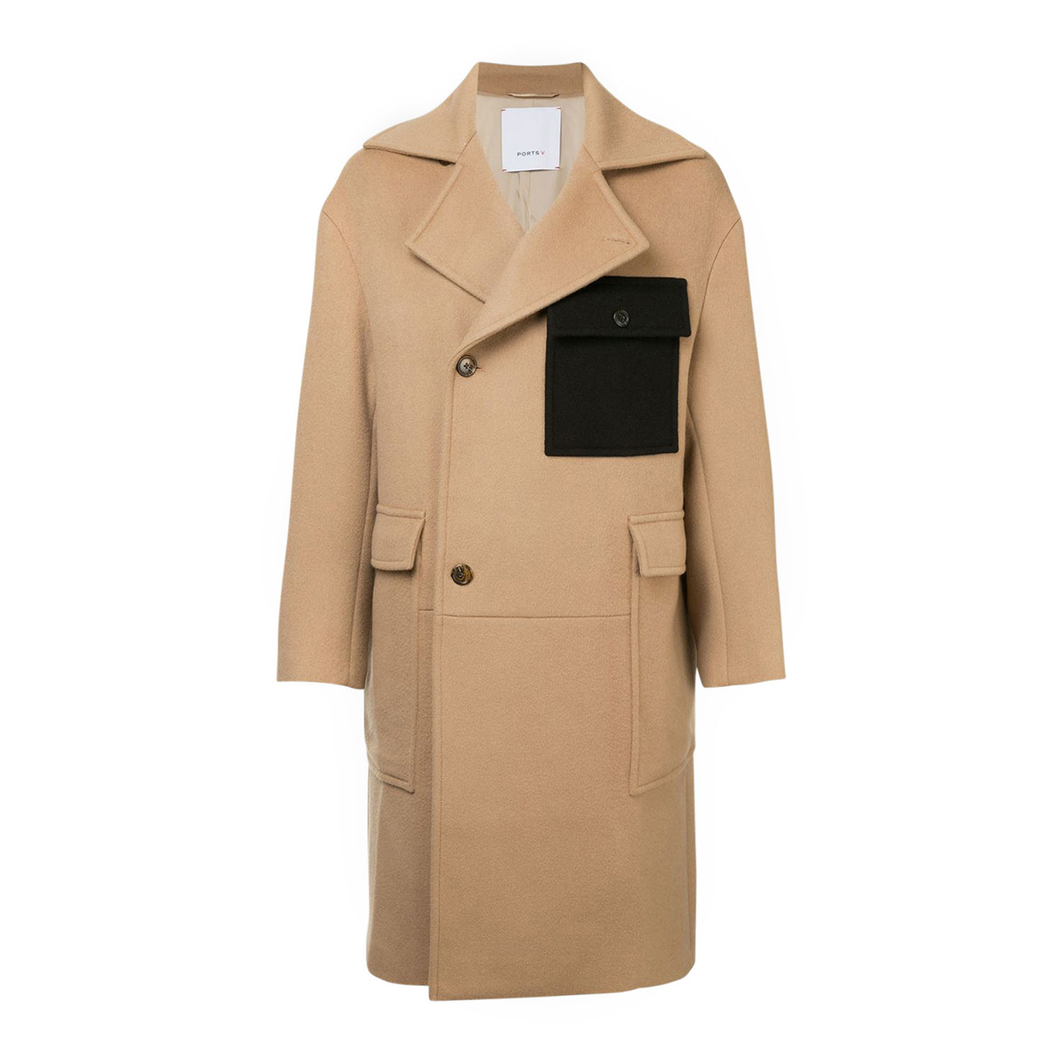 Color Block Wool + Cashmere Asymmetric Coat // Beige (XS) - PORTS V ...