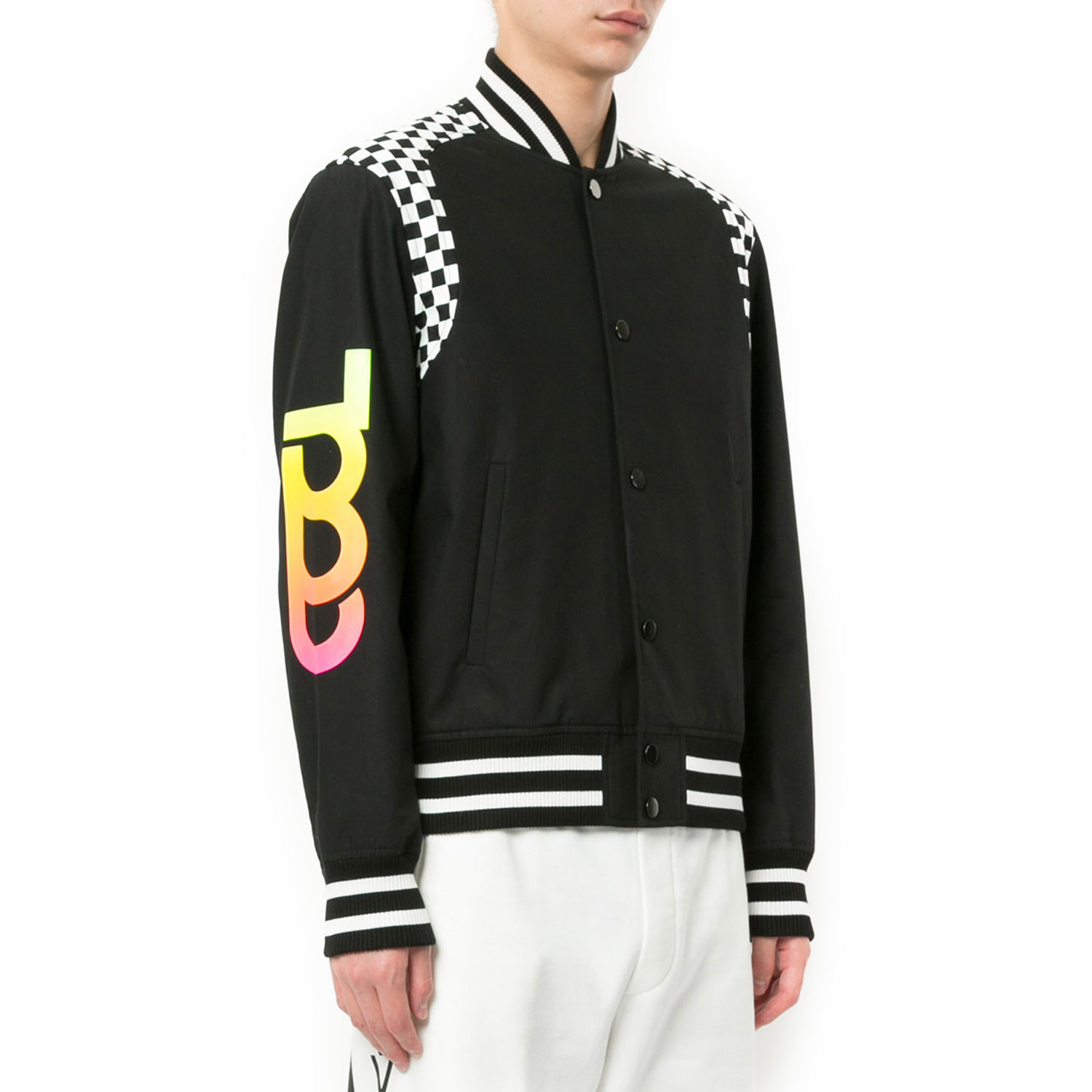 'Cool Summer' Check Varsity Jacket // Black (XS) - PORTS V - Touch of ...