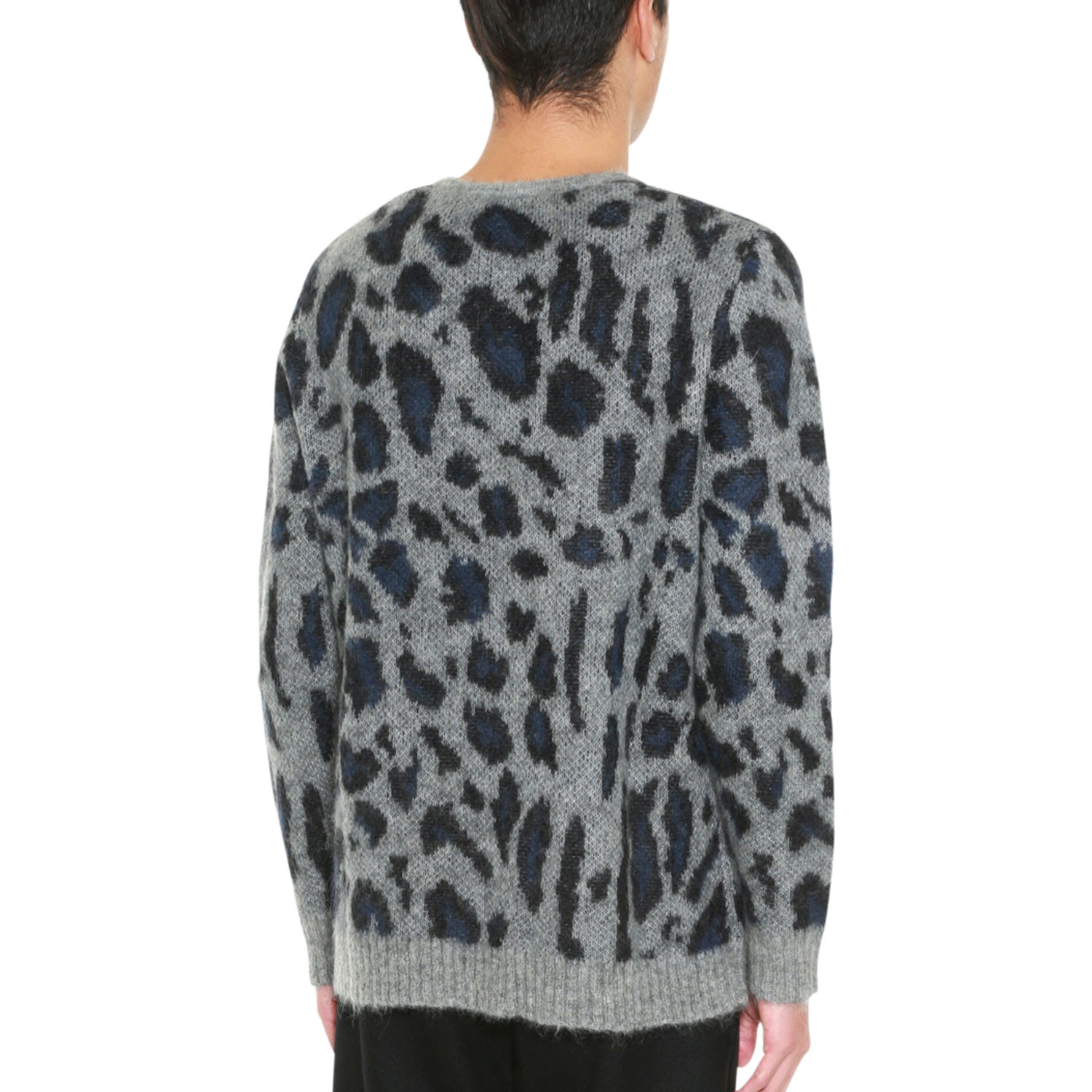 Leopard Wool + Mohair Jumper // Leopard Navy + Black (M) - PORTS V ...