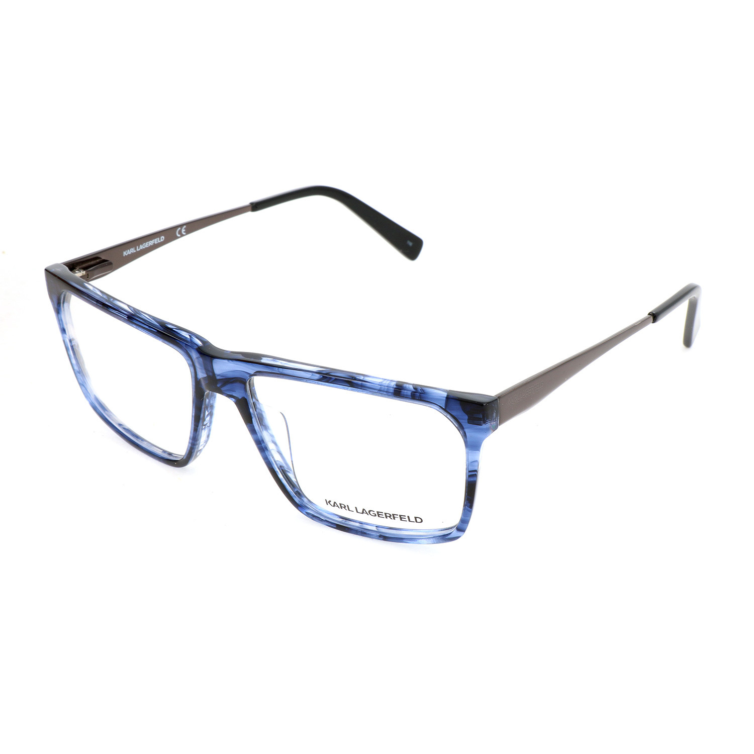 Men's Rectangle Optical Frames // Striped Blue - Karl Lagerfeld - Touch ...