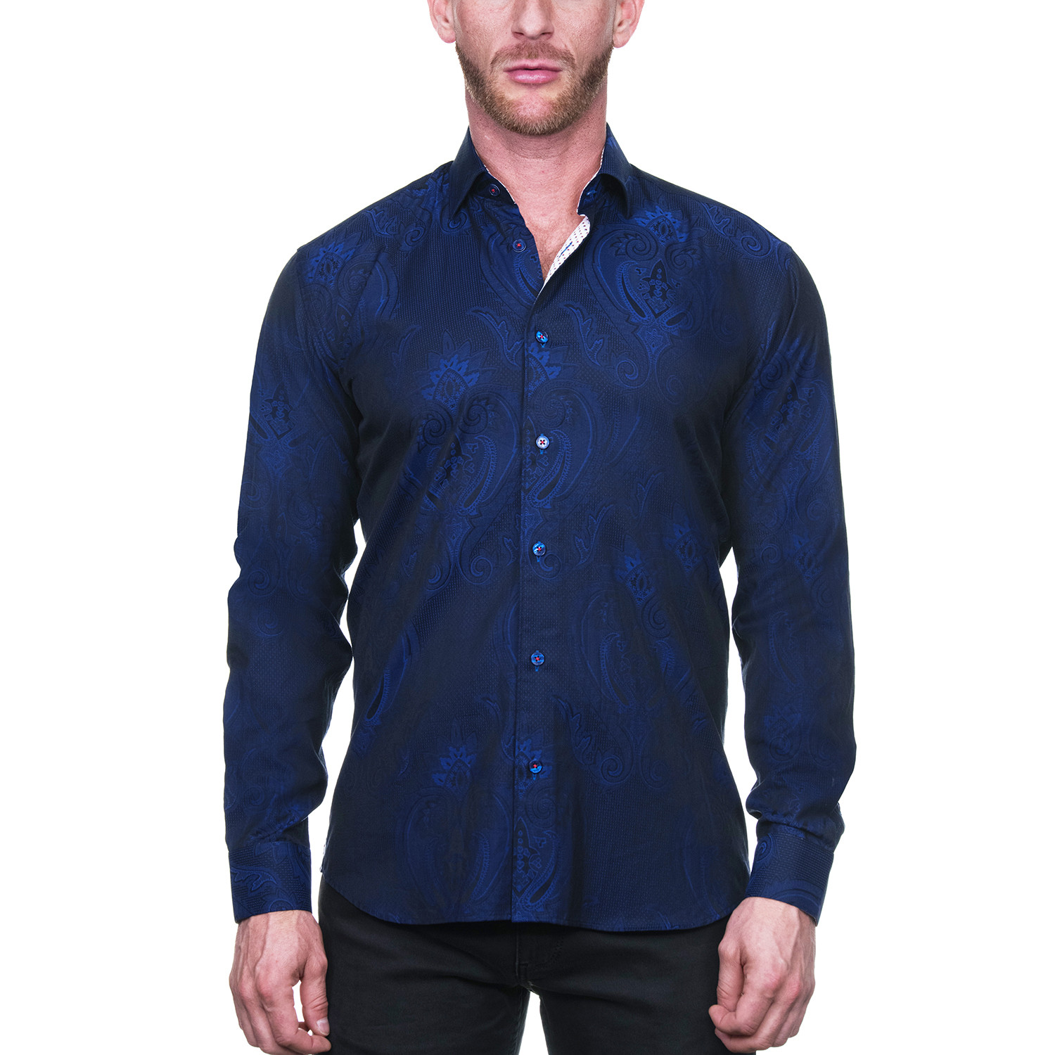 Fibonacci Royal Paisley Dress Shirt Blue Xl Maceoo Touch Of Modern