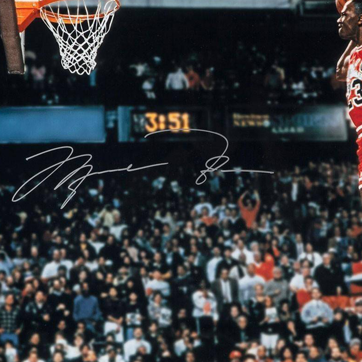 Michael Jordan // Signed + Framed "Gatorde Free Throw" Dunk Photo ...