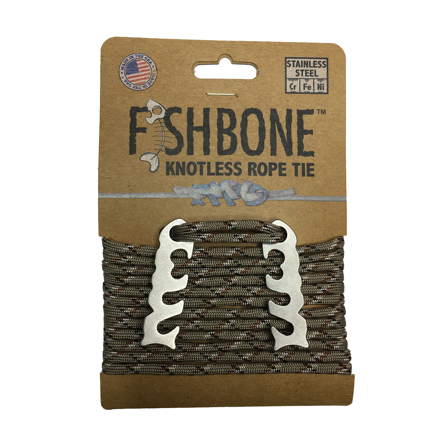 Fish Bone // Stainless Steel + 10' Paracord // 2 Pack (Black) - Fish ...