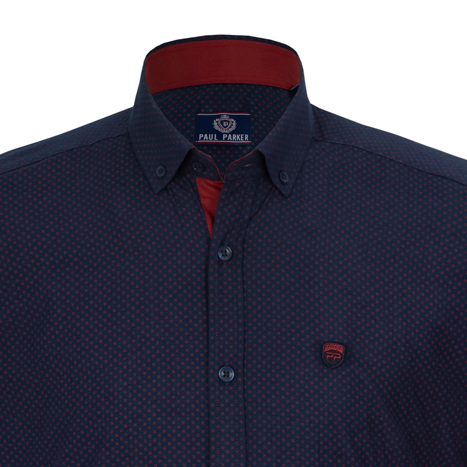 Adrian Button-Up Shirt // Navy + Bordeaux (3XL) - Paul Parker - Touch ...
