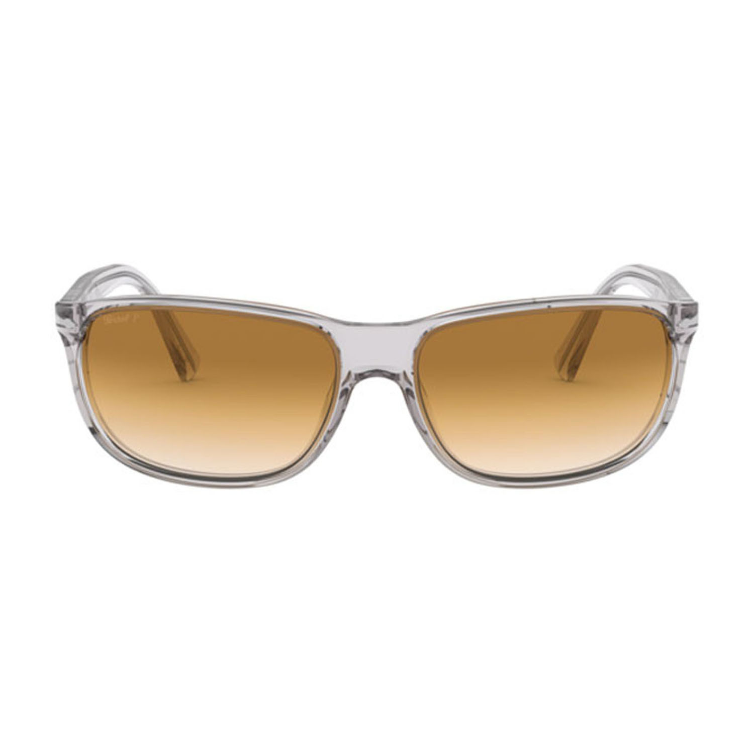 Persol // Men's 3222 Wrap Sunglasses // Gray Transparent + Brown ...