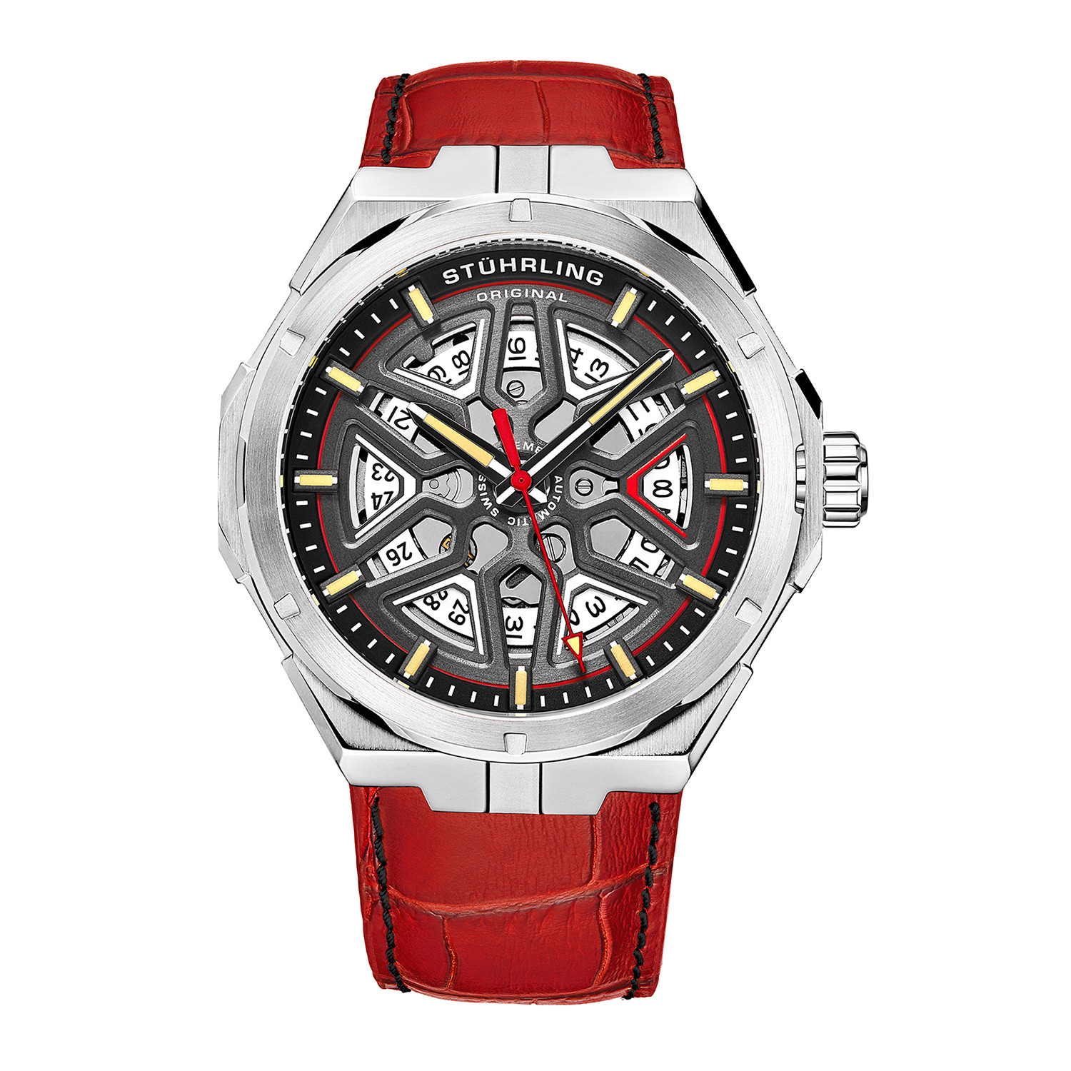 Stuhrling Original Legacy Automatic // 379.01C // New - Red-Theme ...