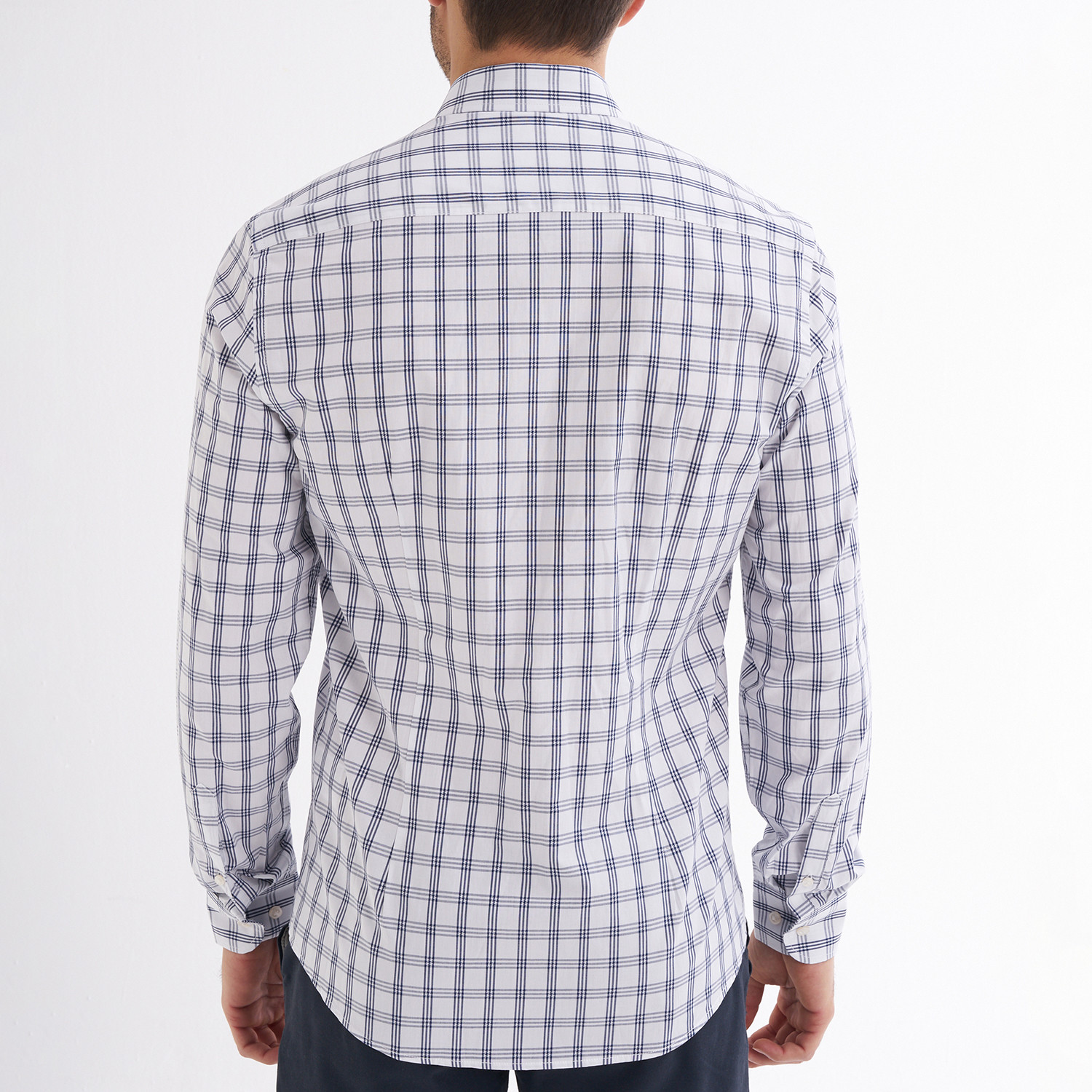 Maximo Shirt // White + Navy Checked (Medium) - Jimmy Sanders - Touch ...