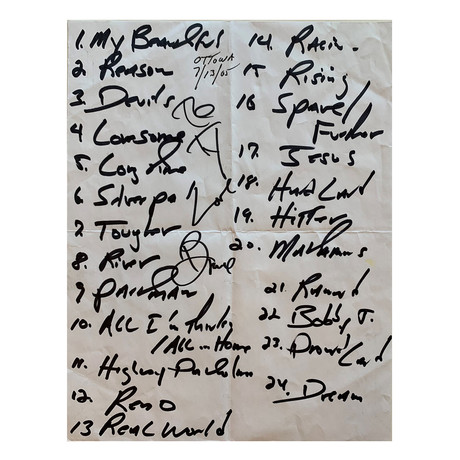 Bruce Springsteen // Handwritten And Signed Set List - The Autograph ...