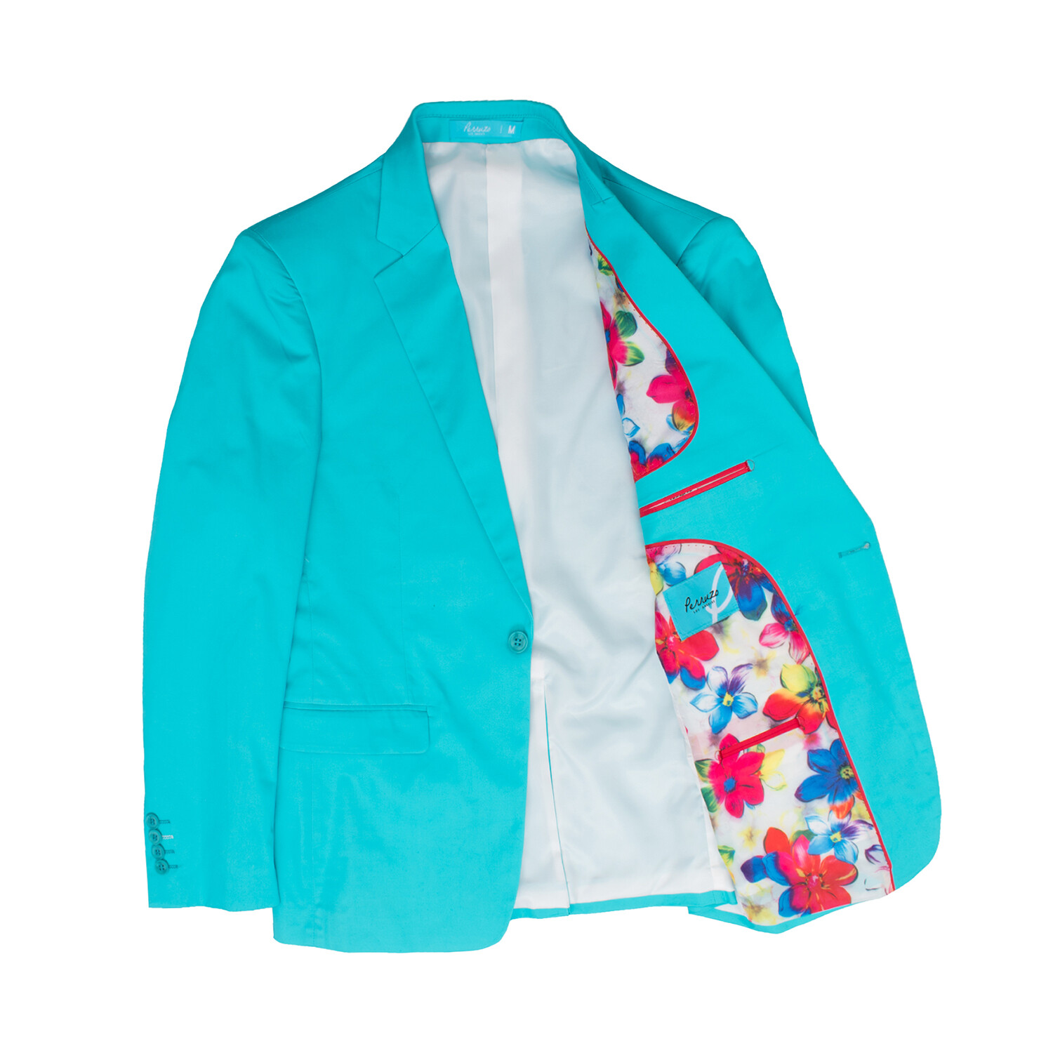 Cotton Stretch Fashion Blazer // Turquoise (S) - Perruzo - Touch of Modern