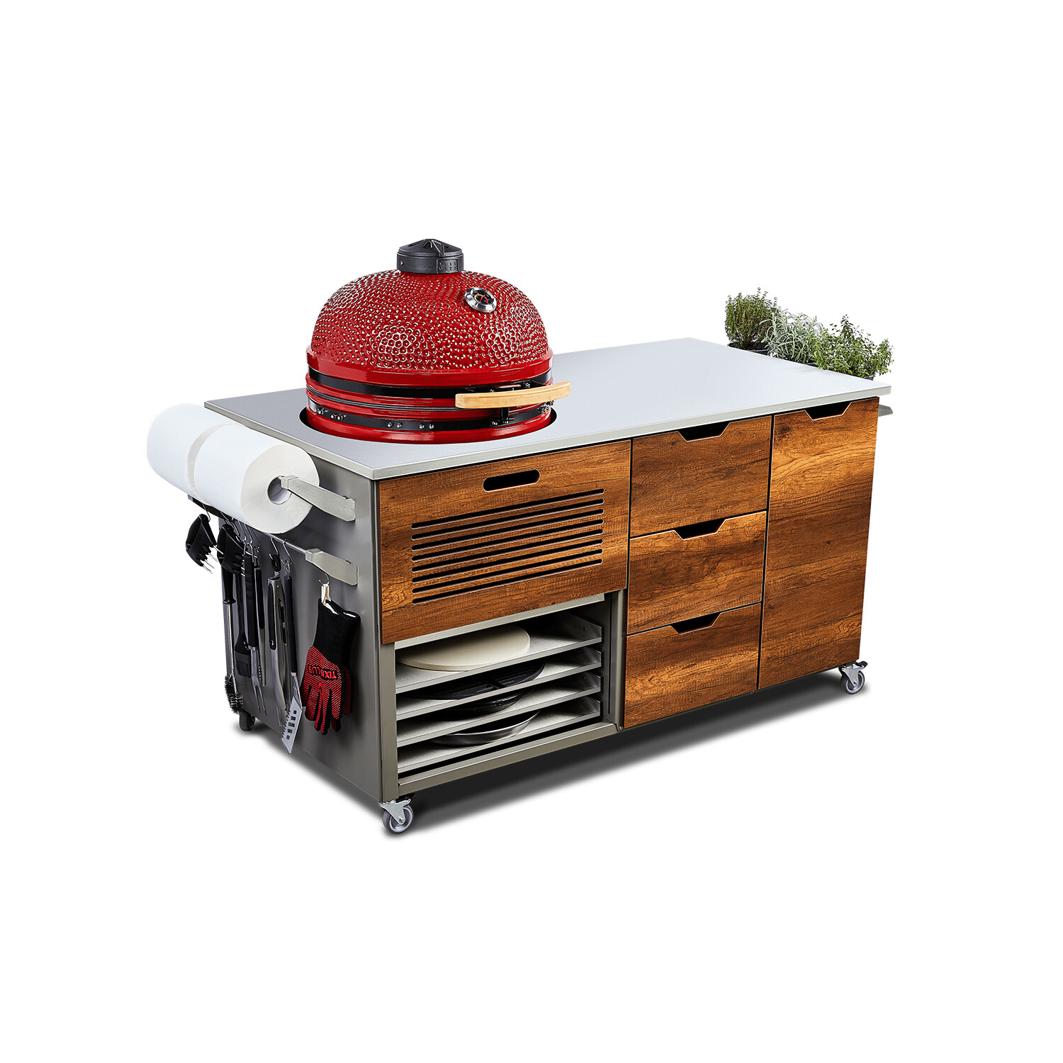 Kamadospace Infinite Island // For 22" Kamado + Air Lift Hinge ...