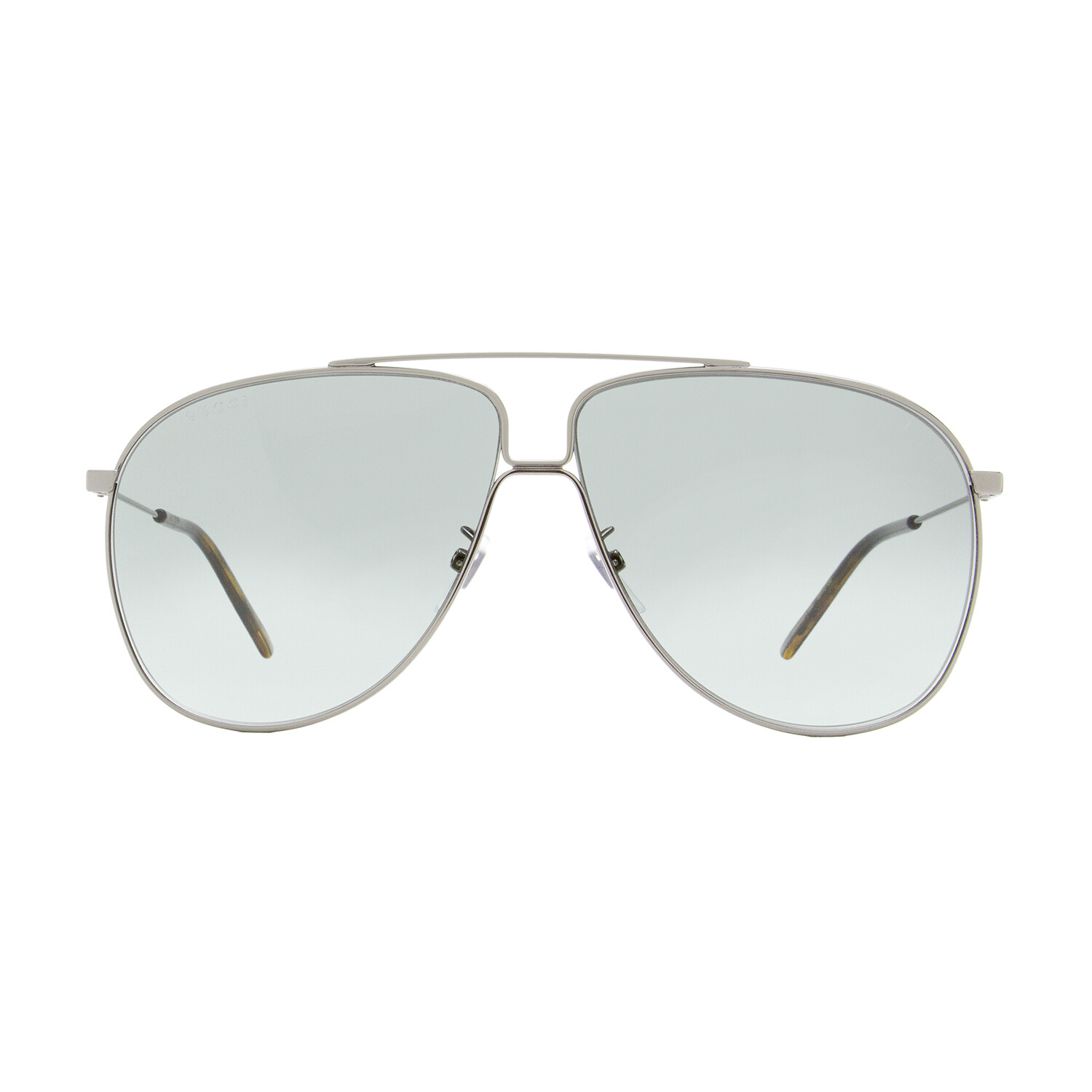 Gucci Unisex Pilot Aviator Teardrop Sunglasses Ruthenium Havana