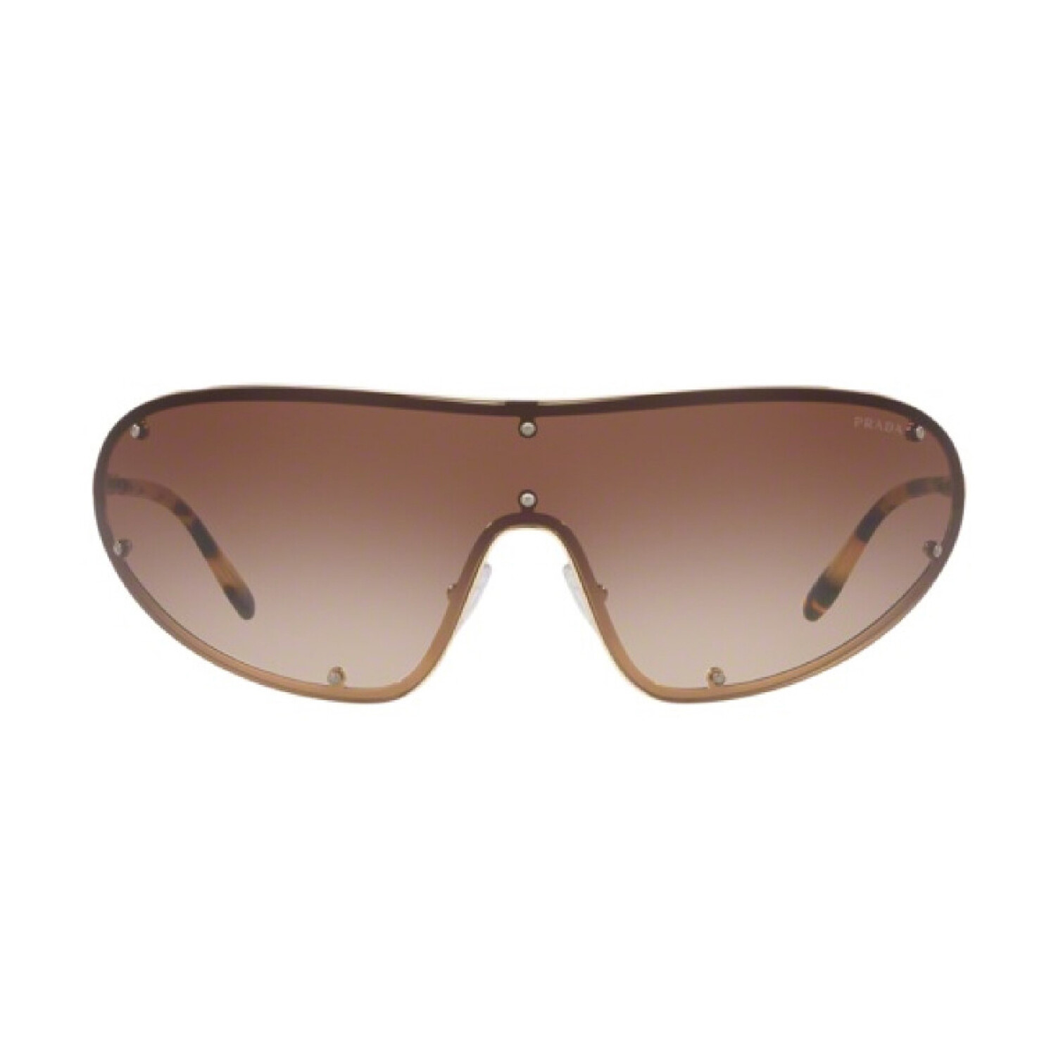 Women's Shield Sunglasses // Pale Gold + Brown Gradient - Luxury ...