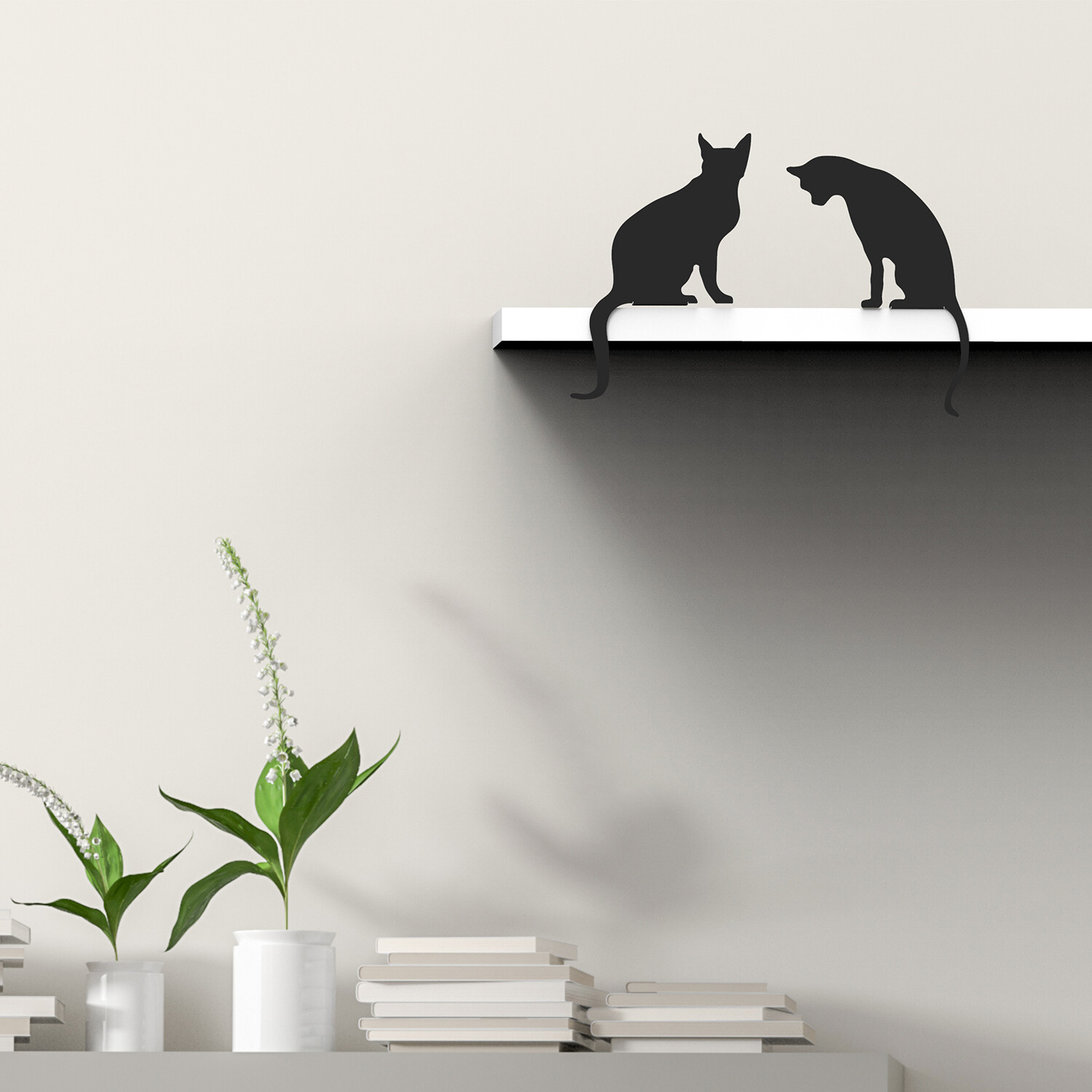 Duo Meow // Decorative Cats Silhouettes // Set of 2 - Artori Design ...