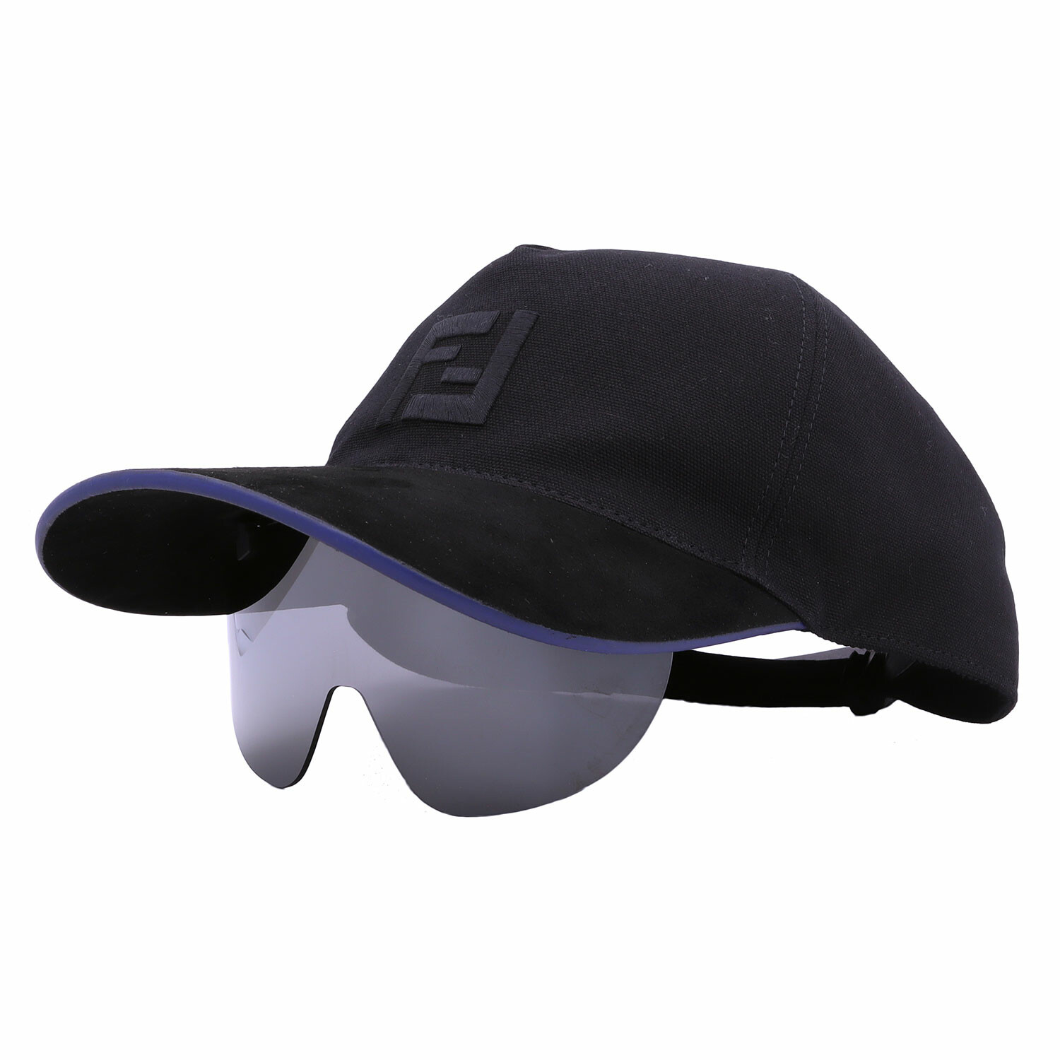 Fendi // Unisex Baseball Cap With Integrated Sunglasses // Black + Blue ...