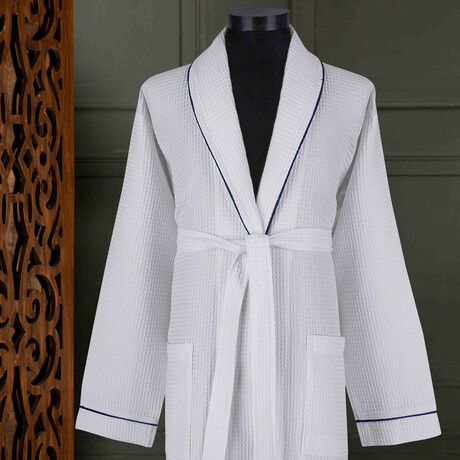 Soho Pique Bathrobe // White (2X-Large) - Danube Waves PERMANENT STORE ...