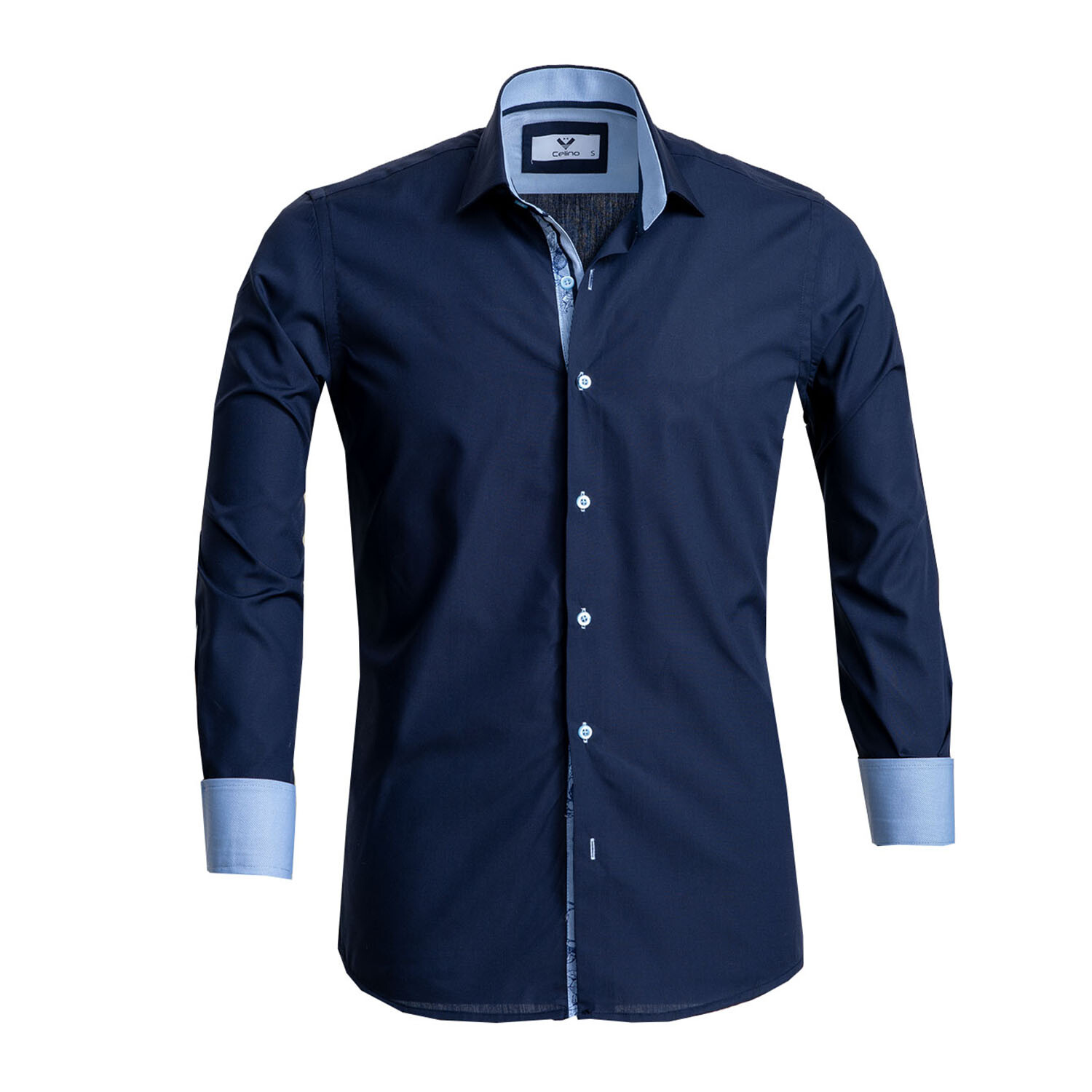 Desmond Reversible Cuff Button-Down Shirt // Navy Blue (S) - Celino ...