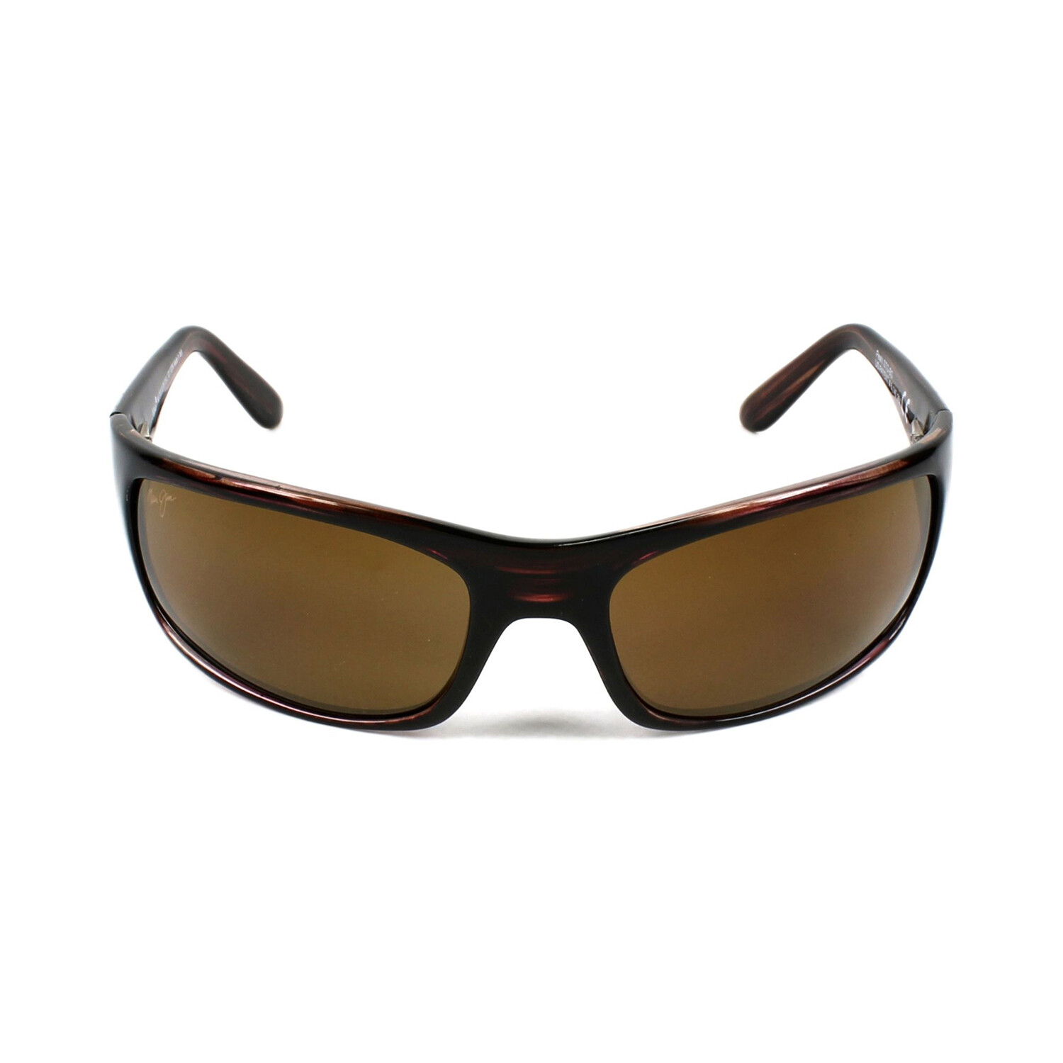 Maui Jim Mens Peahi Polarized Wrap Sunglasses Matte Black Hcl