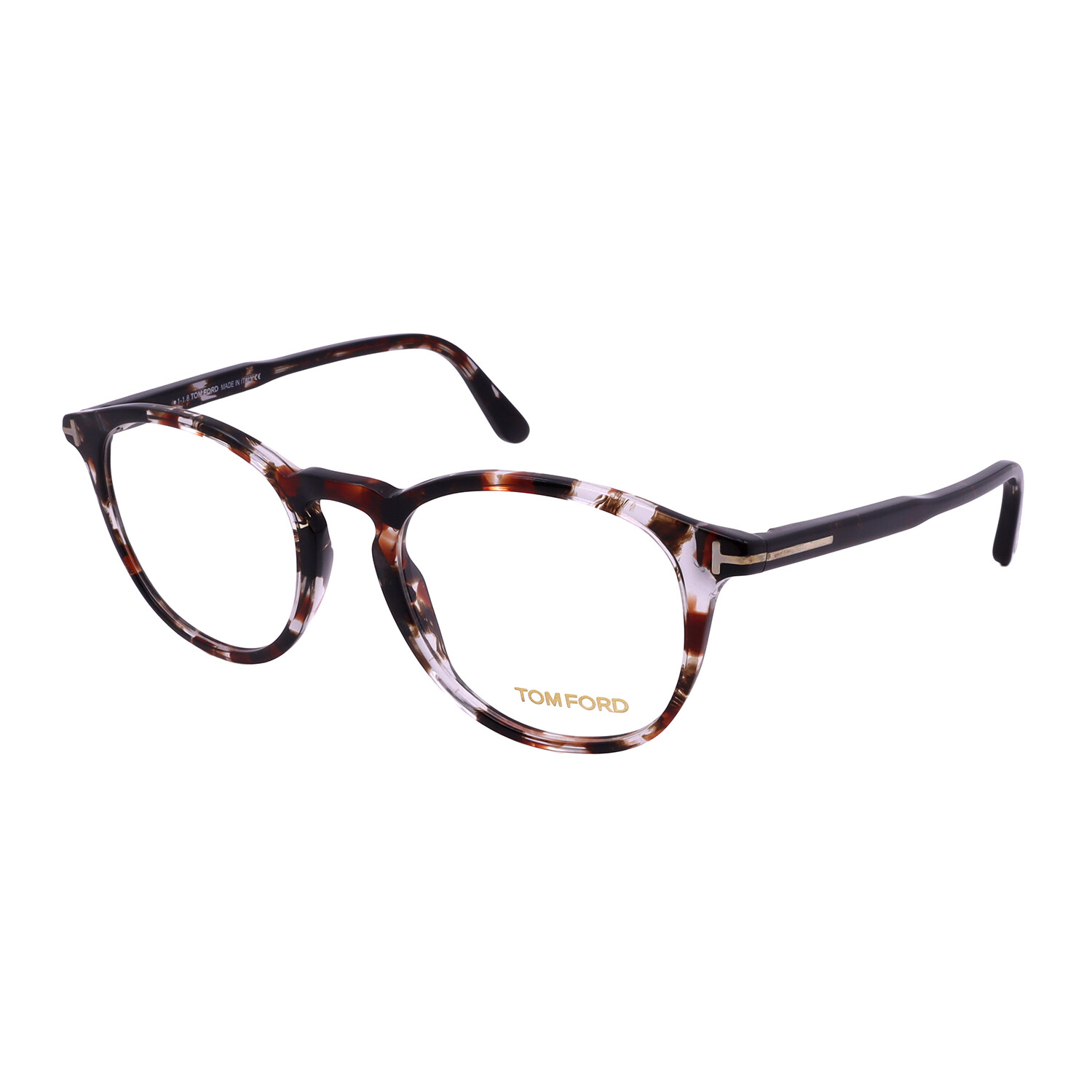 Tom Ford // FT5401/V-055 Unisex Round Clear Demo Lenses // Tortoise ...