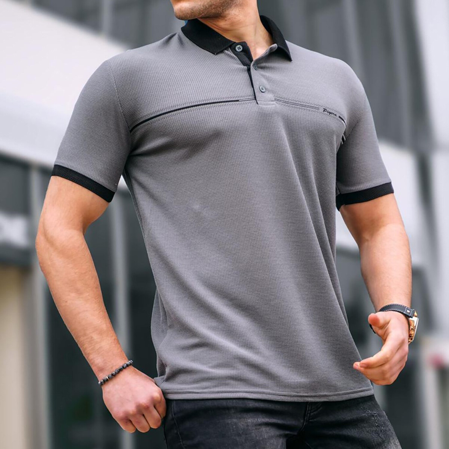 Jackson Slim-Fit Waffle Polo // Gray (Small) - Owl State Polos - Touch ...
