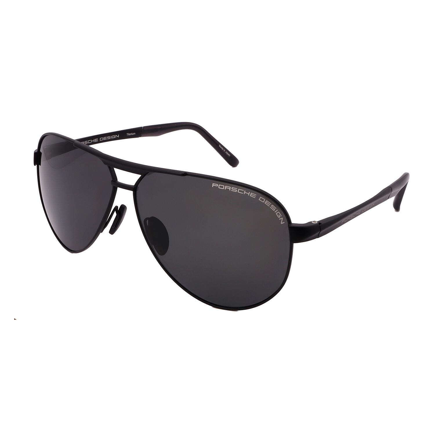 Men's 8649-A-V415 Aviator Polarized Sunglasses // Matte Black + Dark ...