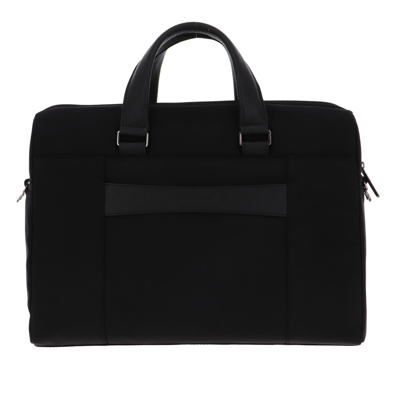 Textile + Leather Laptop Bag // Black - Piquadro - Touch of Modern