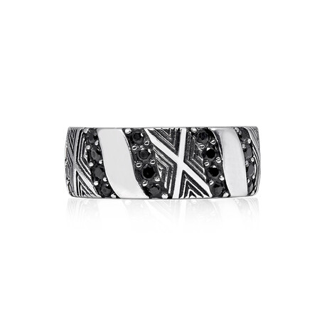 Stainless Steel Black Stone Ring (Size 12) - A.R.Z. Steel - Touch of Modern