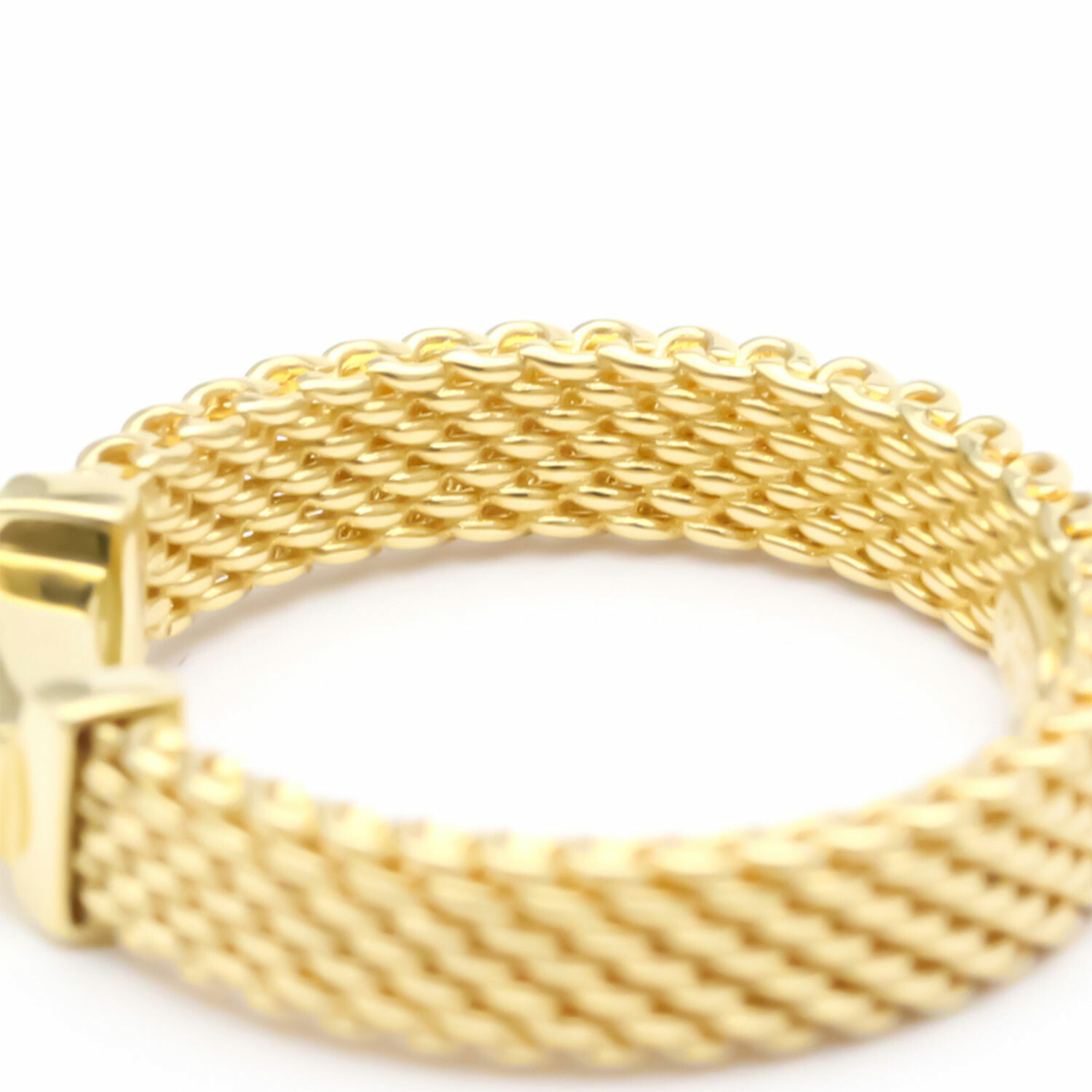 Tiffany & Co. // 18K Yellow Gold Mesh Ring Diamond // Ring Size: 4-4.5 ...