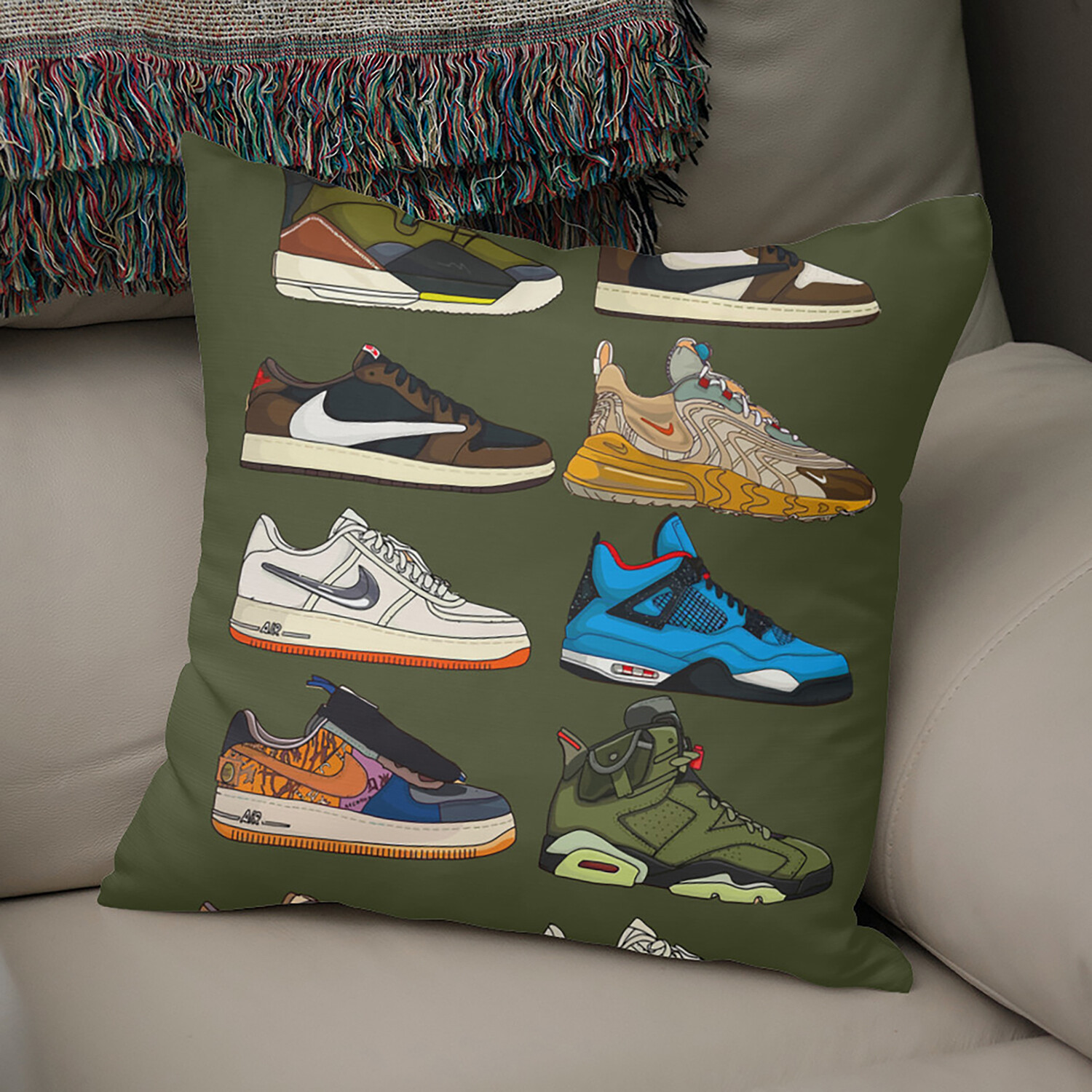 Hype Mid Low High Series (20"H x 20"W) - Sneakers On Pillows - Touch of ...