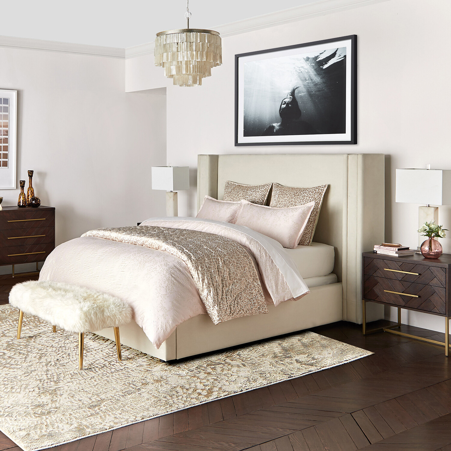 Persia Reversible Quilt // Champagne (Queen) - High-Style Bedding ...