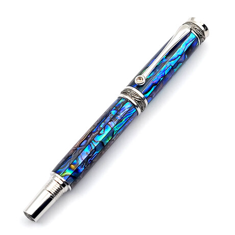 Auckland Jr Abalone Shell Fountain Pen // Gunmetal + Chrome - Woodnotch ...