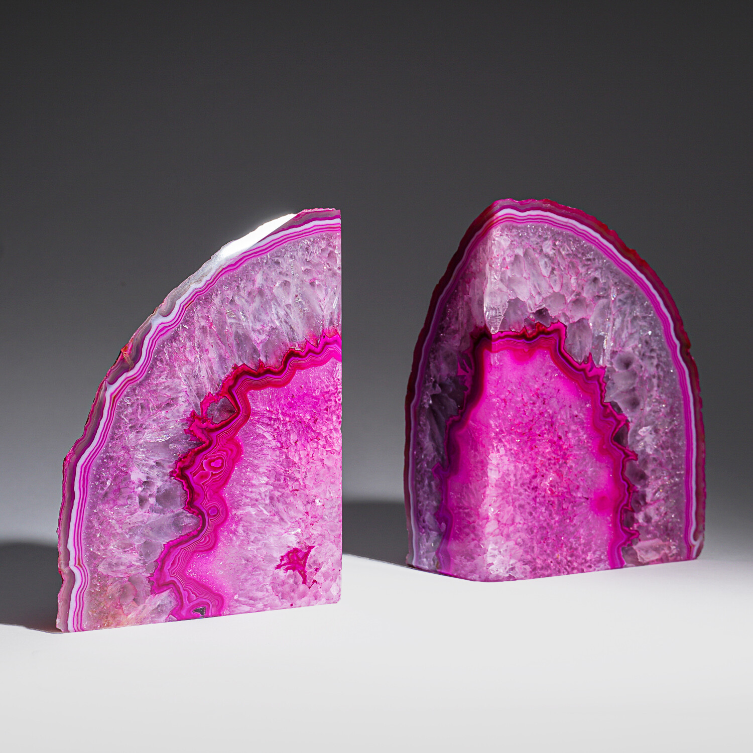 Genuine Polished Pink Agate Bookends // 4.7 lb - Astro Gallery ...