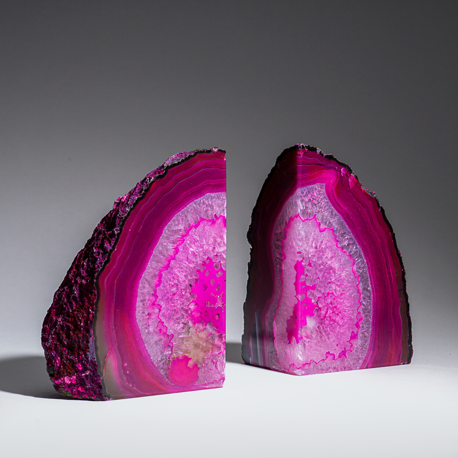 Genuine Polished Pink Agate Bookends V.1 // 3.5 lb - Astro Gallery ...
