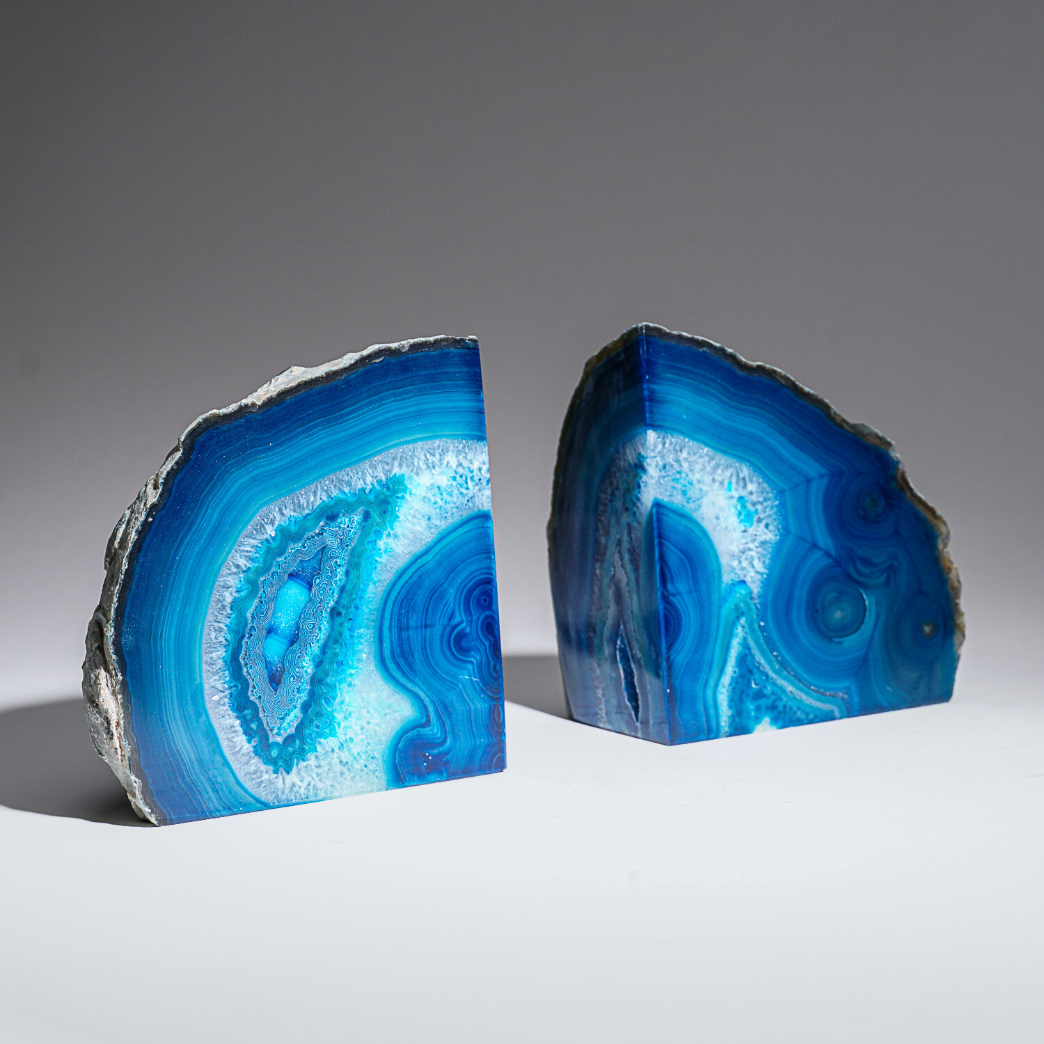 Genuine Polished Blue Banded Agate Bookends V.4 // 3.5 lb - Astro ...